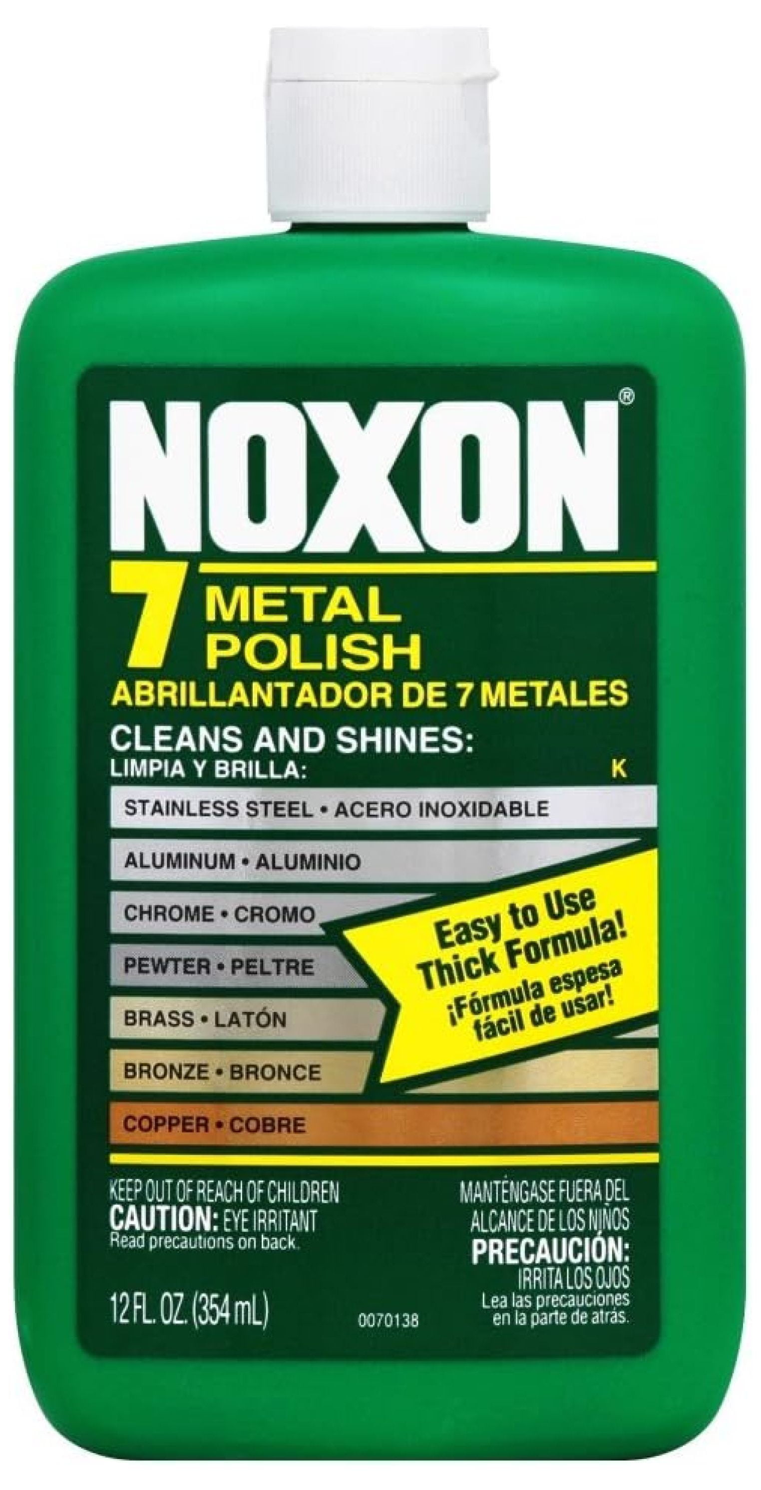 Noxon 7 Liquid Metal Polish, 12 fl oz Bottle for Brass, Copper ...