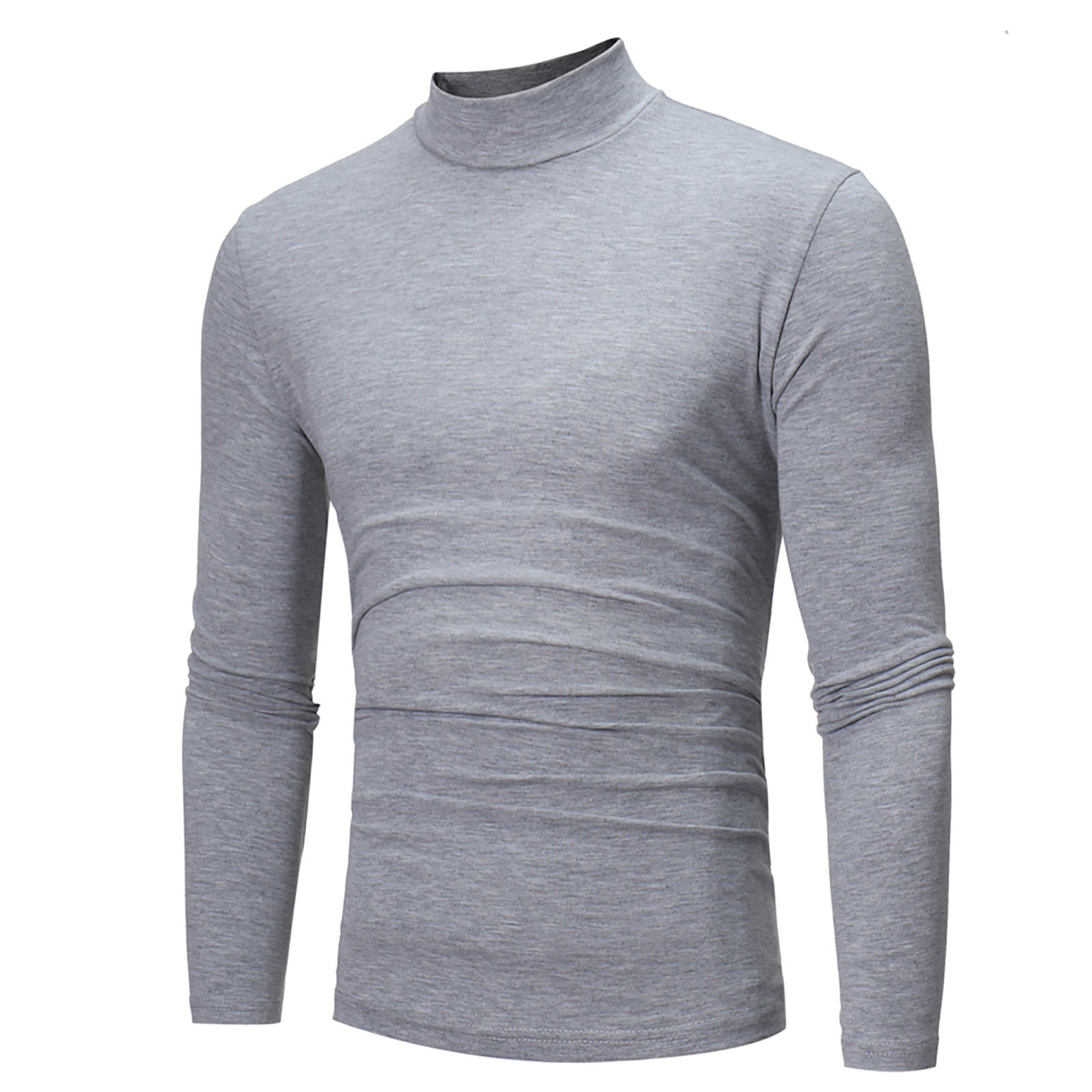 NoxwB Men's Fall Winter Plain Slim Fit Mock Turtleneck Bottoming T ...