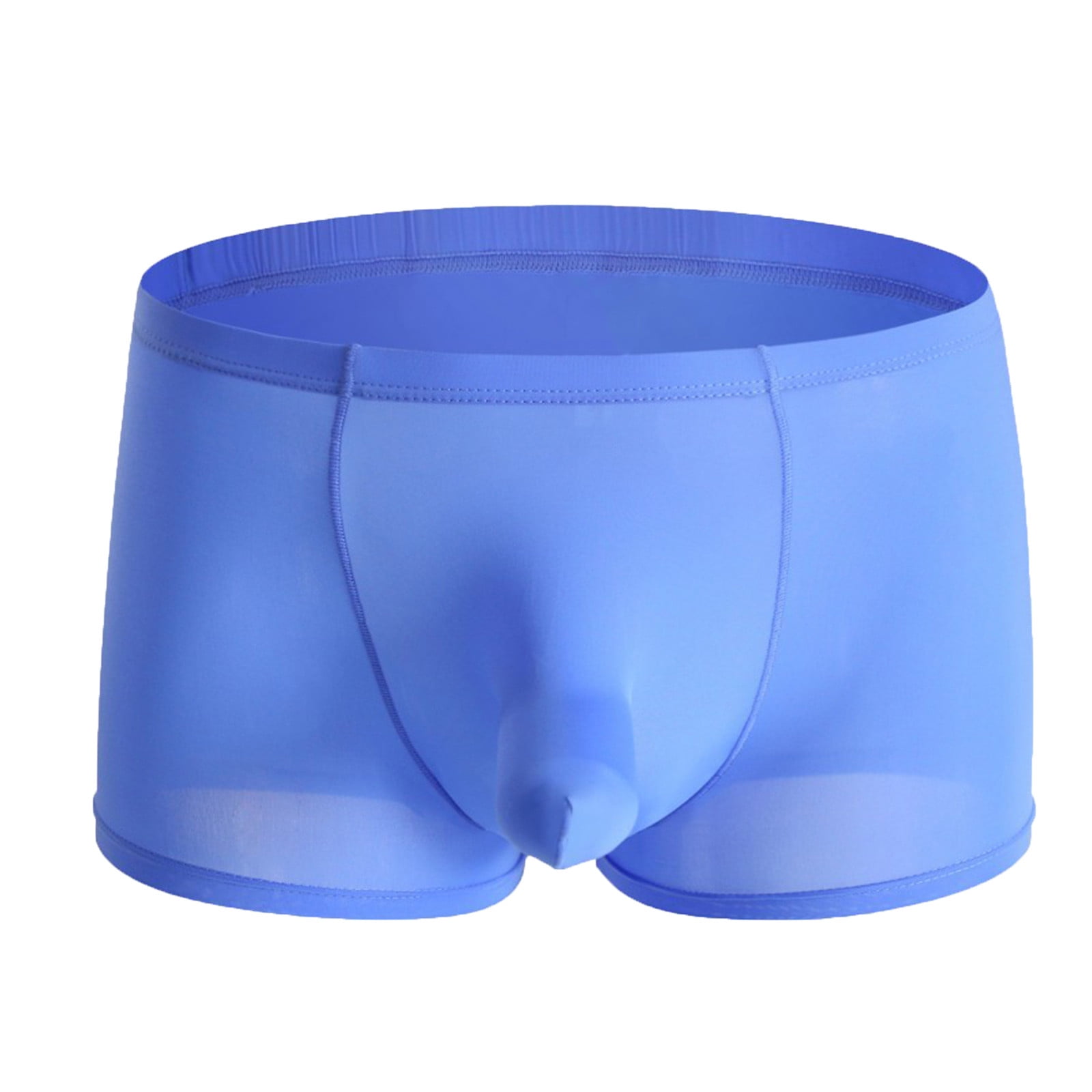 NoxwB Men's Ice Silk Long Enhanced Pouch Supporter Boxer Briefs Sexy ...