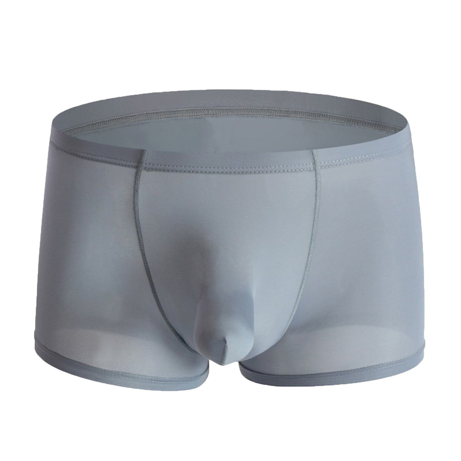NoxwB Men's Ice Silk Long Enhanced Pouch Supporter Boxer Briefs Sexy ...