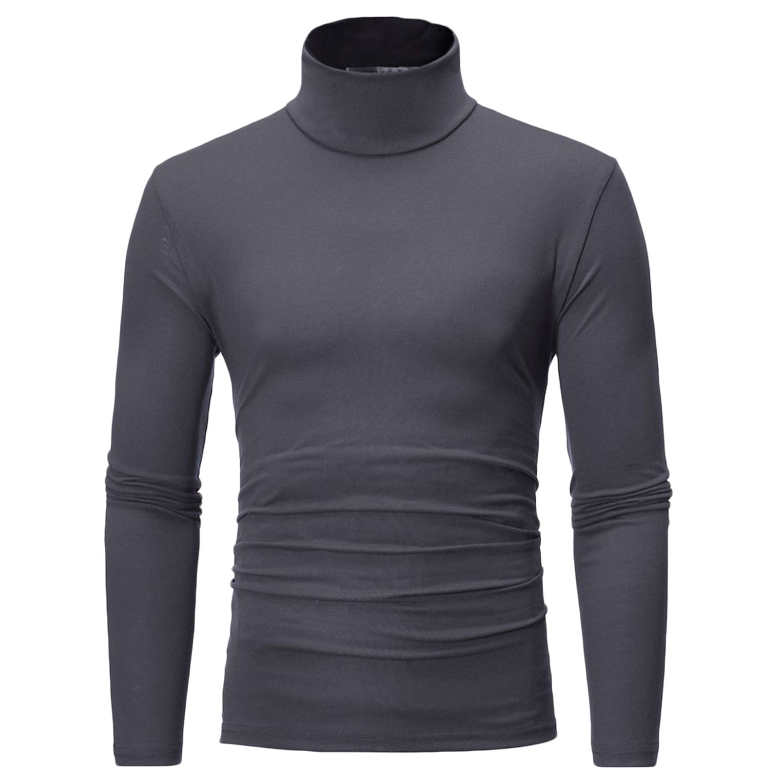 NoxwB Mens Winter Thermal Solid Basic Pullover Lightweight Stretch Slim ...
