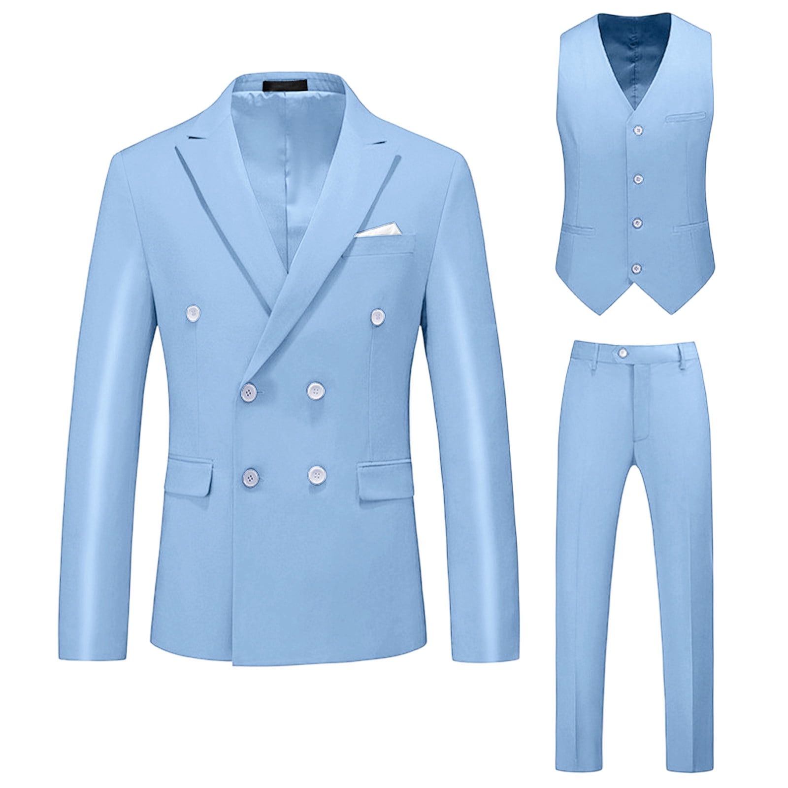 NoxwB (XL-6XL)Men's Big and Tall Formal Dress Blazer&Waistcoat&Trouser ...