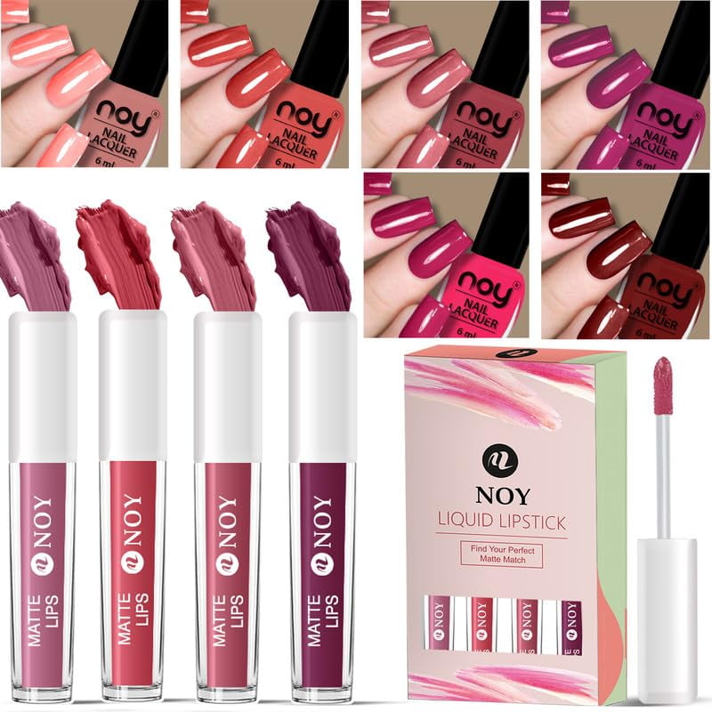Noy Nail Paint And Bold Liquid Lipstick For Glamorous Nails Lips Brush Types Essential Beauty ...