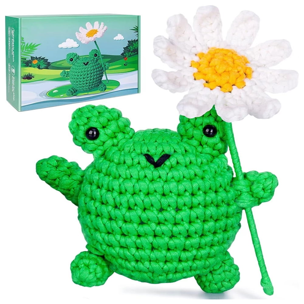 Noyal Crochet Kit for Beginners, DIY Frog Crochet Kit Beginner Crochet ...