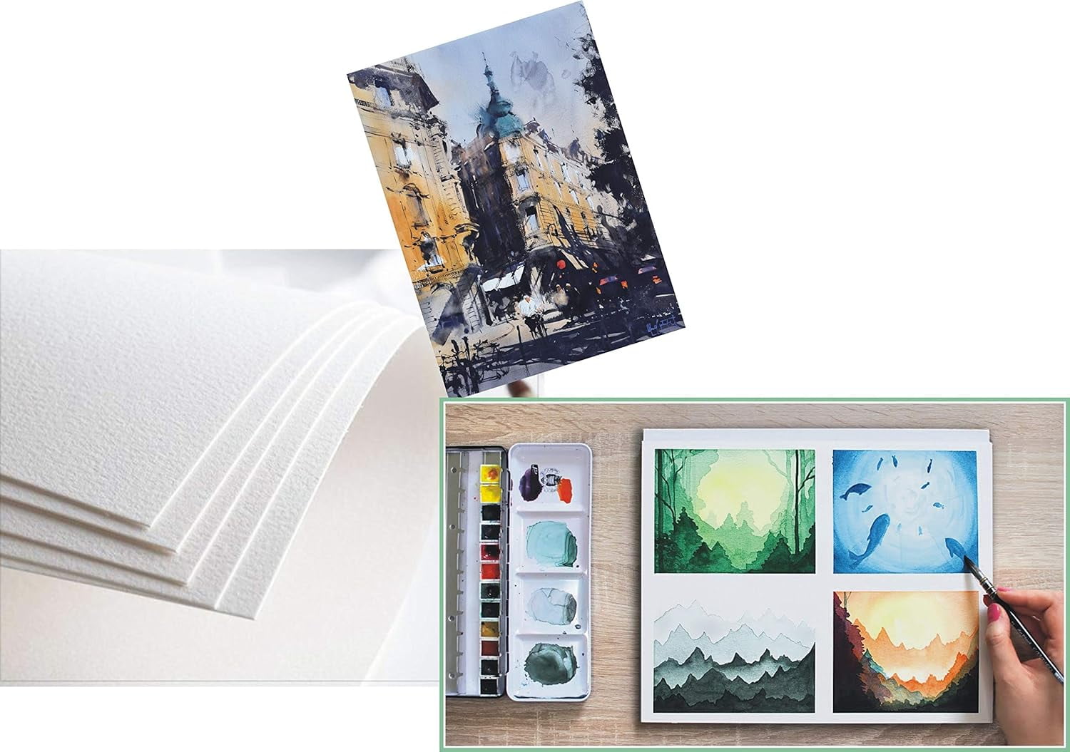 Nozomi Watercolour Papers Cold Pressed Rough Grain Surface 300 GSM Acid ...