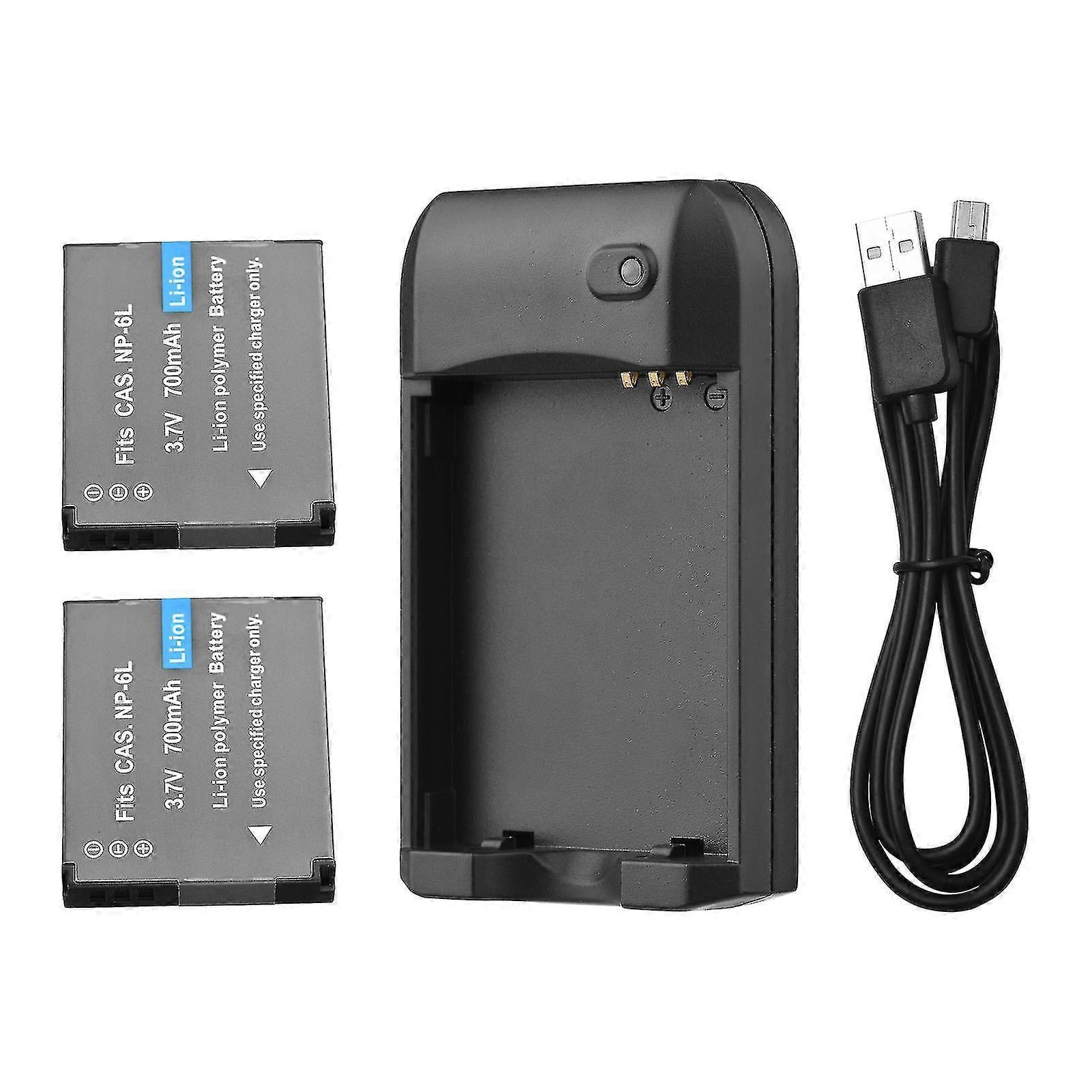 Np-6l Battery Charger With Led Indicator Light + 2pcs Np-6l Batteries 3 ...