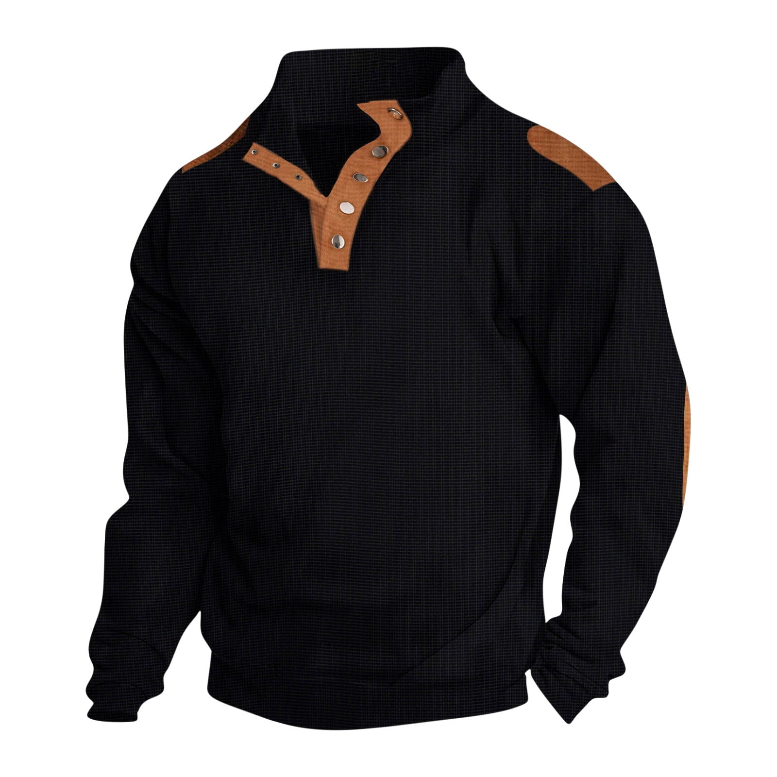 Npasoilc Button Sweatshirt For Men Long Sleeve Pullover Sweatshirt ...