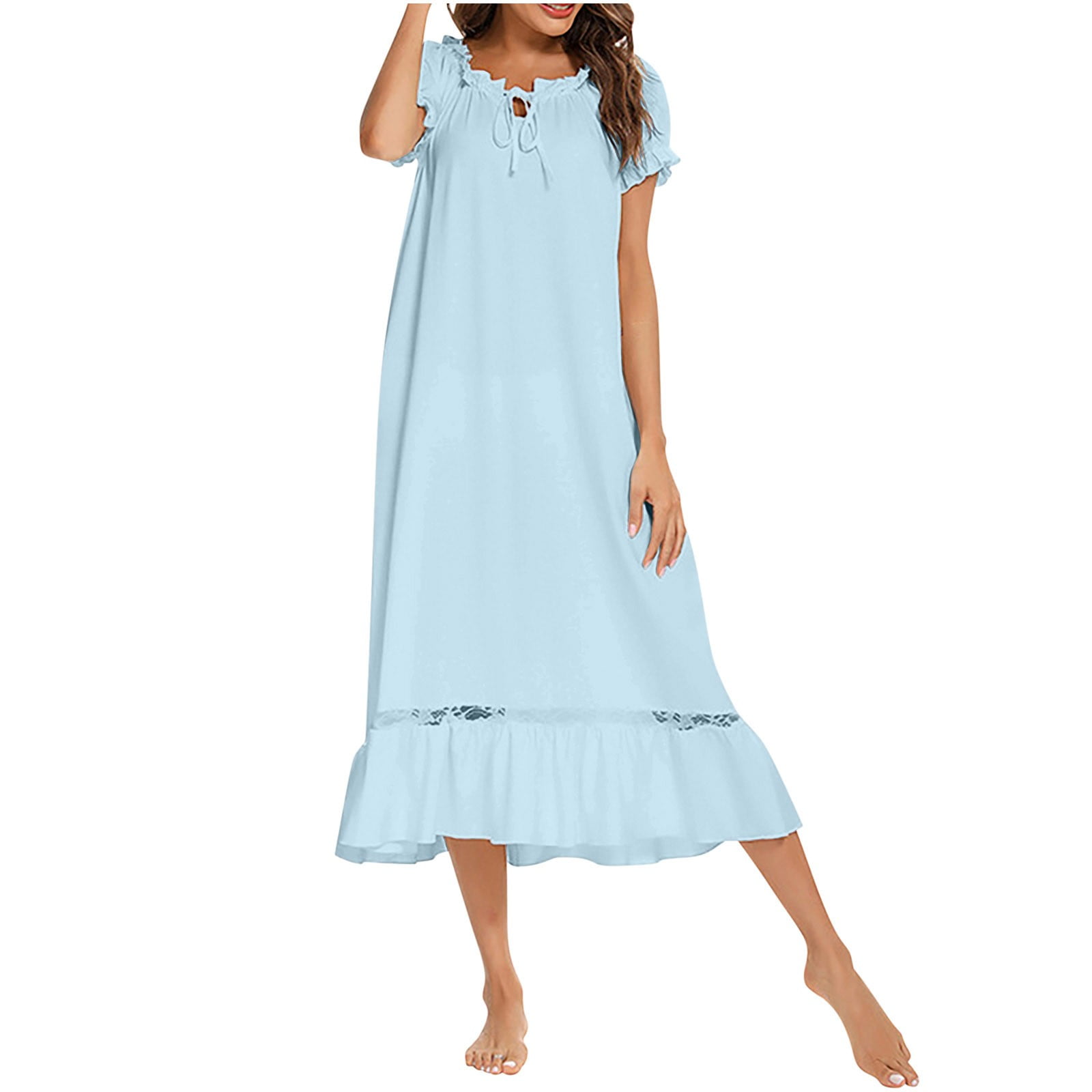 Npasoilc Long Nightgowns For Women Princess Sleepwear Long Loungewear ...