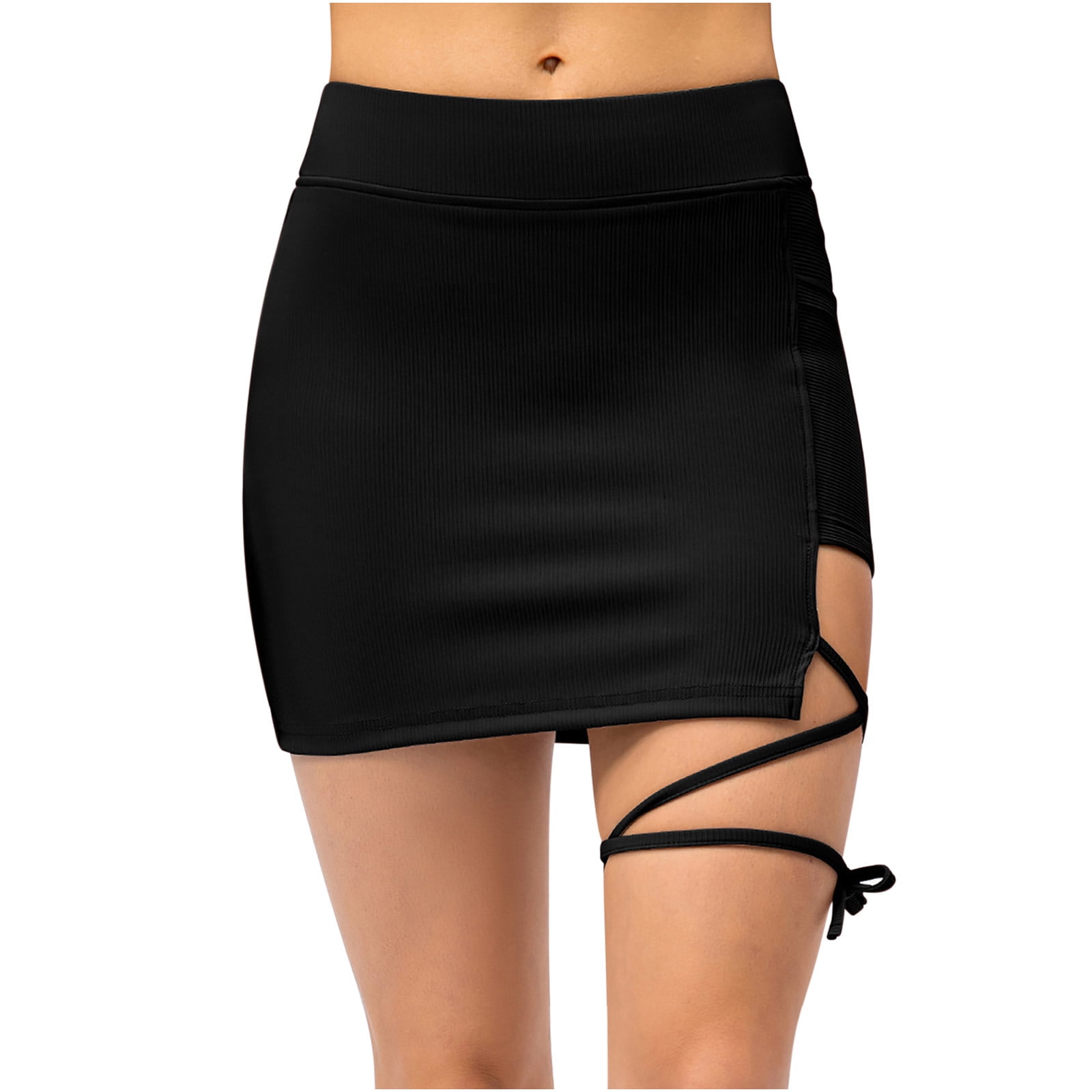 Npasoilc Pencil Mini Skirt For Women Tennis Skirt Tie Side Slits Golf Skirts Skort Athletic ...