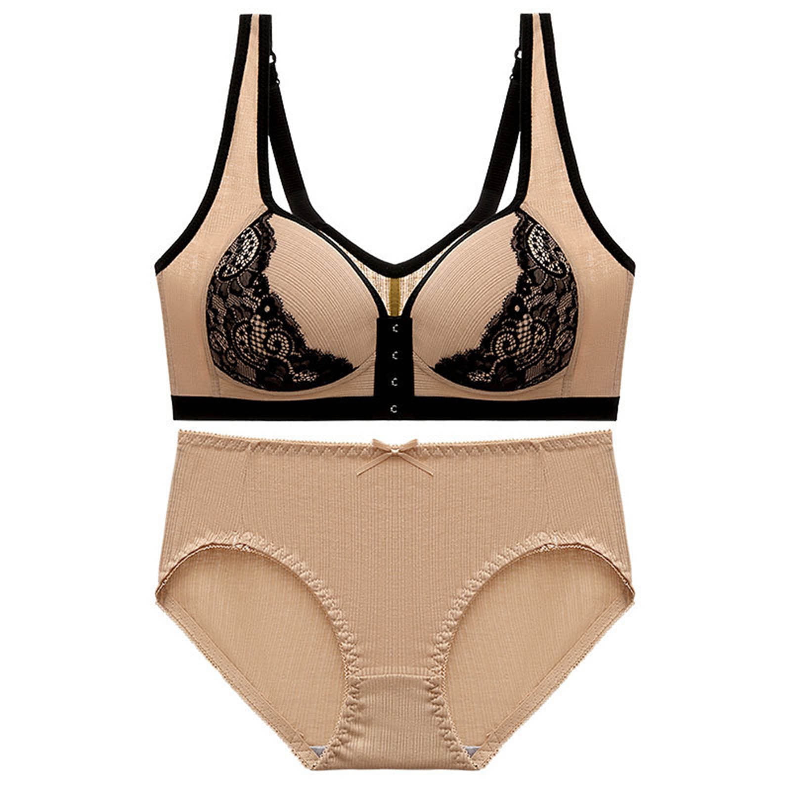 Npasoilc Plus Size Bras and Panty Sets for Women Full Coverage Bras ...