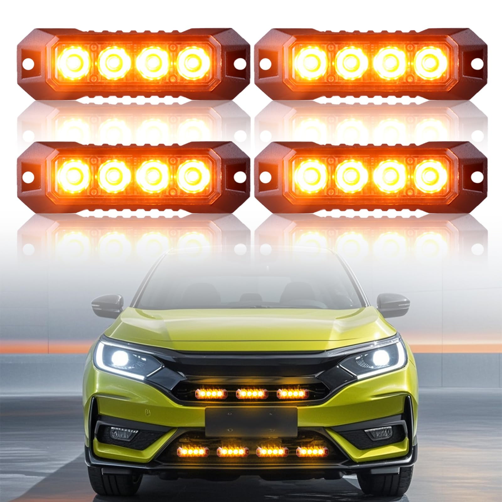 Nrgedzam Ambe Strobe Lights, IFF17 4 LED Small Strobe Light Mini Strobe Lights Emergency ...