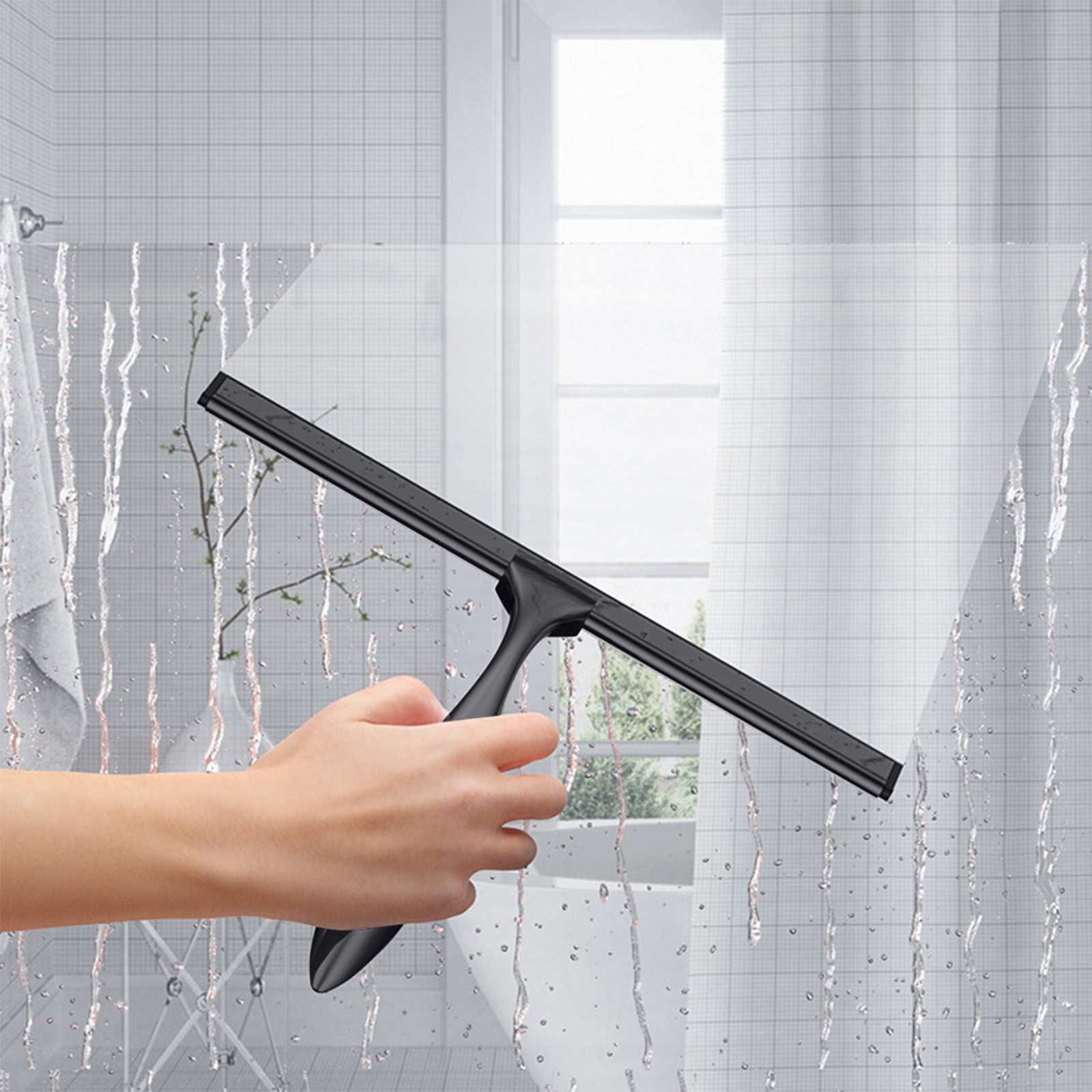 Nrmrqz 10-Inch Stainless Steel Shower Squeegee - Multipurpose Bathroom ...