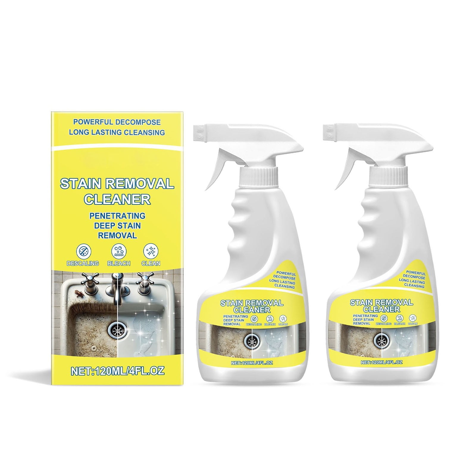 Nrmrqz 120ml Multi-Surfaces Cleaner - Powerful Stain Remover for Tiles ...