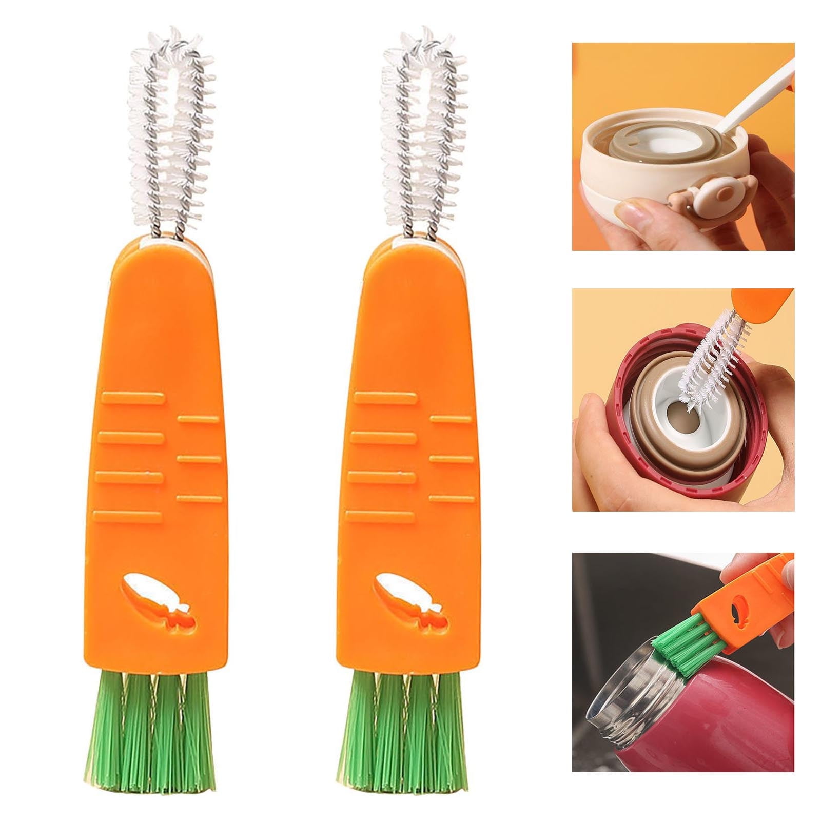 Nrmrqz 3-in-1 Cup Lid Cleaning Brush Set - Bottle & Tight Space Cleaner ...