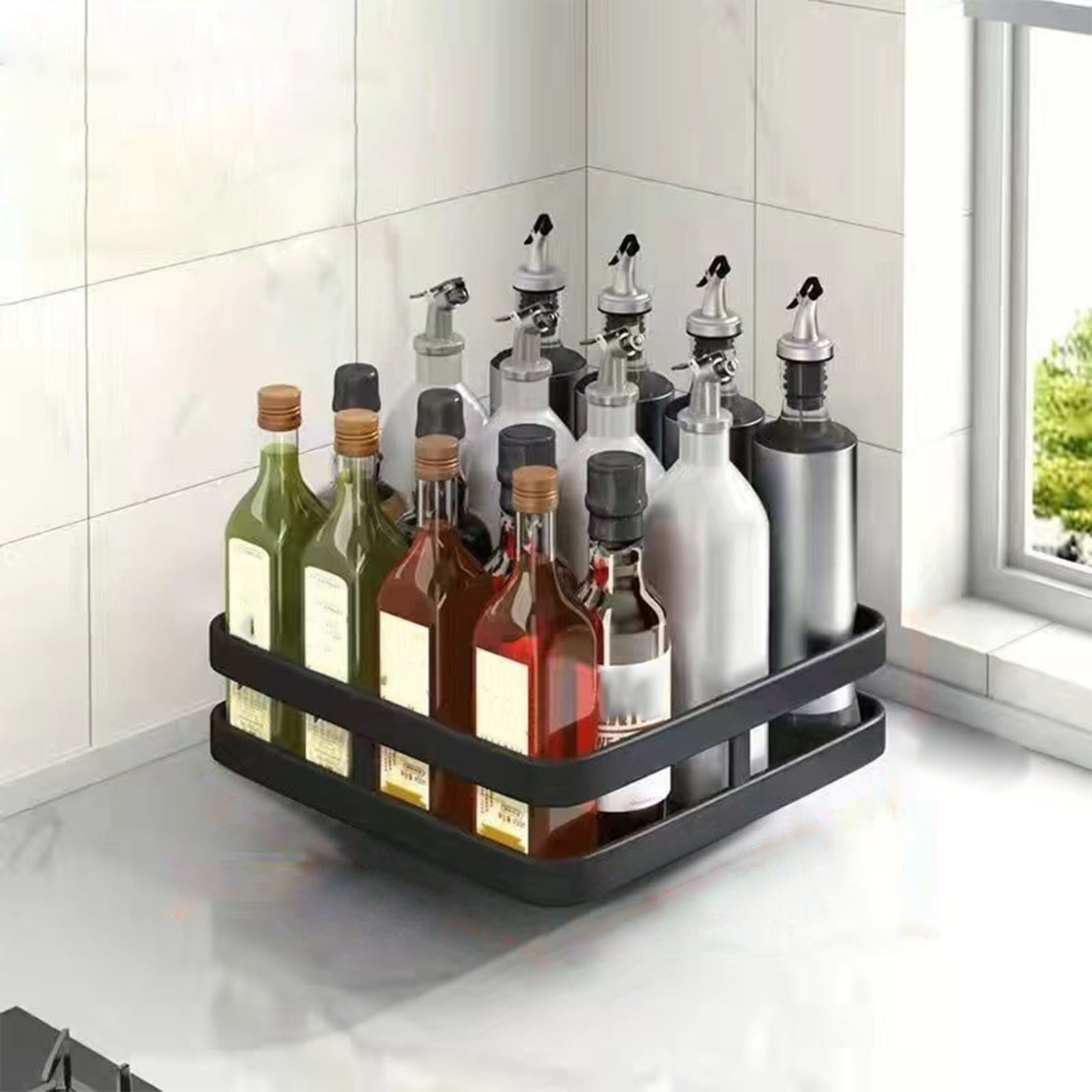 Nrmrqz 360 Degree Rotating Kitchen Spice Shelf Home Countertop ...