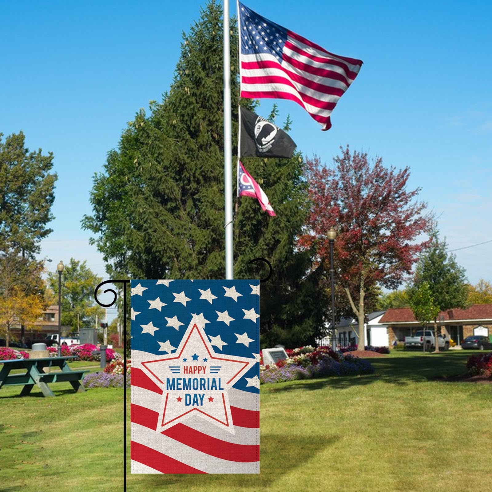 Nrmrqz 4th of July Bike Decorations for Kids Independence Day Garden Flag (Pole Not Included ...