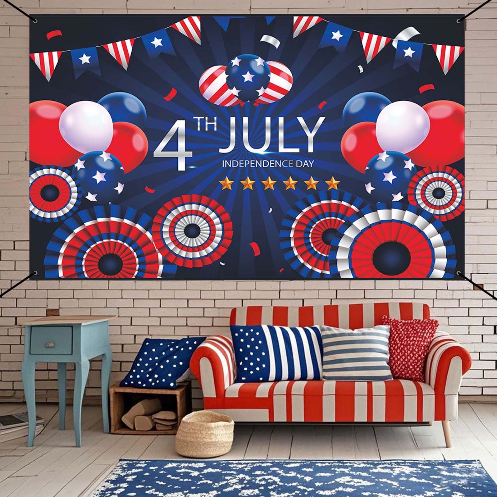 Nrmrqz 4th of July Decorations Patriotism Fabric Banners - Independence ...