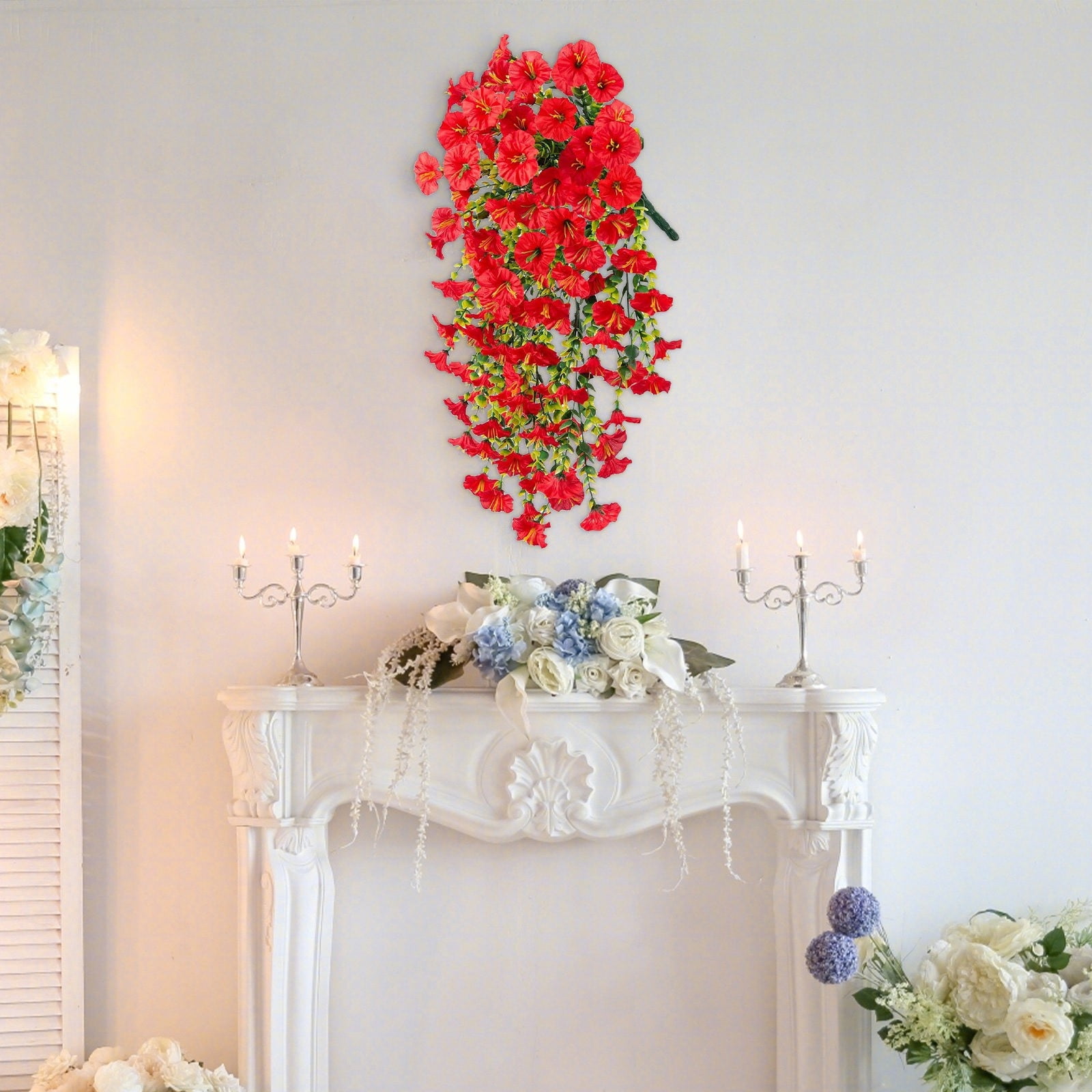 Nrmrqz 5PC Artificial Rose Flowers - Plastic Wrapping Vines for Ceiling ...