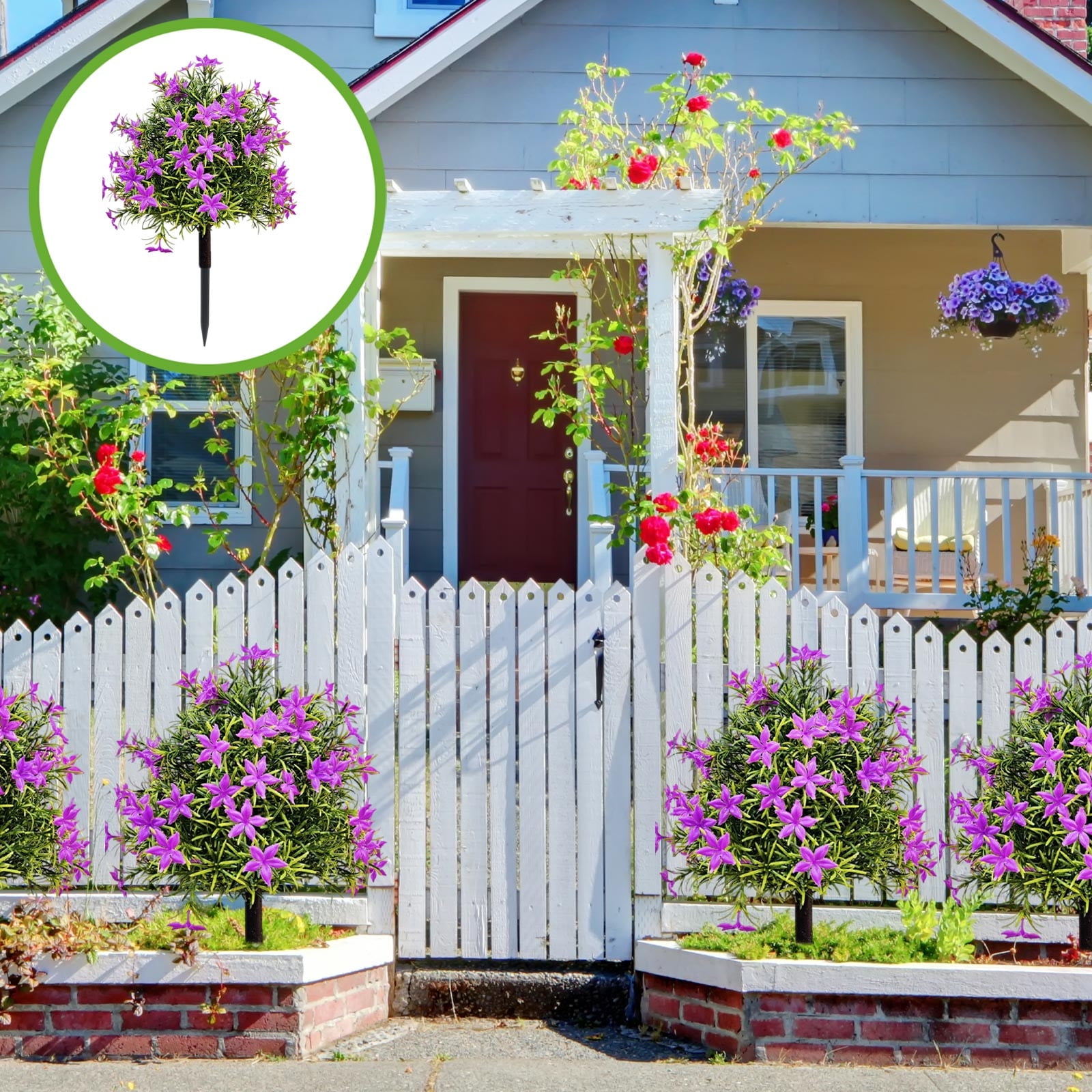 Nrmrqz Artificial Tree for Outdoor Decor - 23.82" Tall Fake Plant with ...