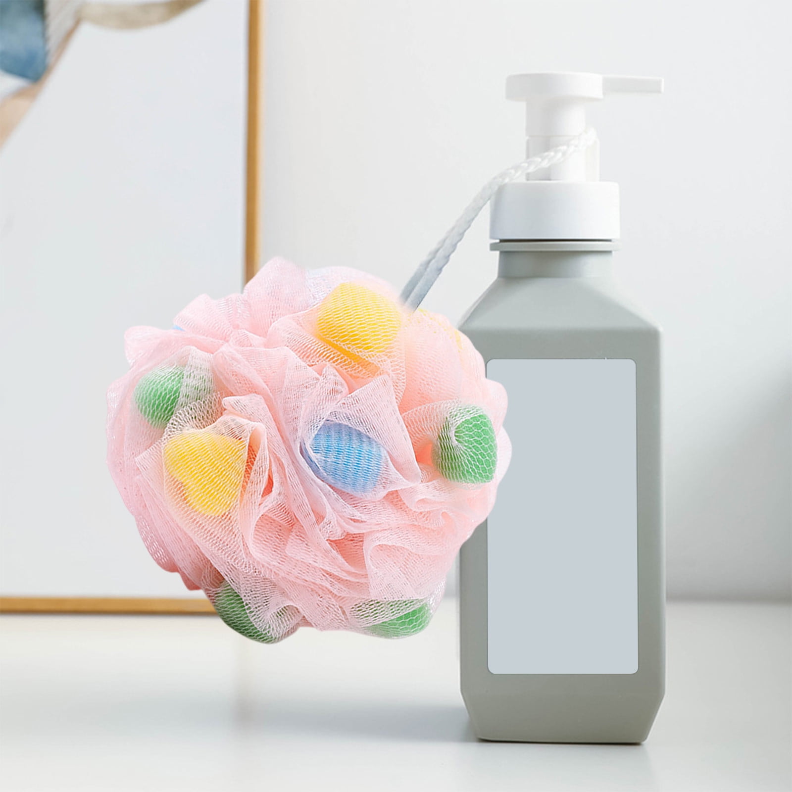 Nrmrqz Bath Scrubbers Ball - 12x12cm PE Mesh Shower Flower with Hanging ...