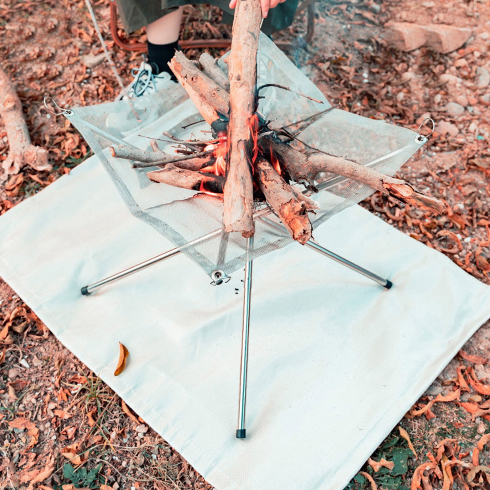 Nrmrqz Beach Blanket Fireproof Camping Blanket, Heat-Proof Mat (1000°C ...