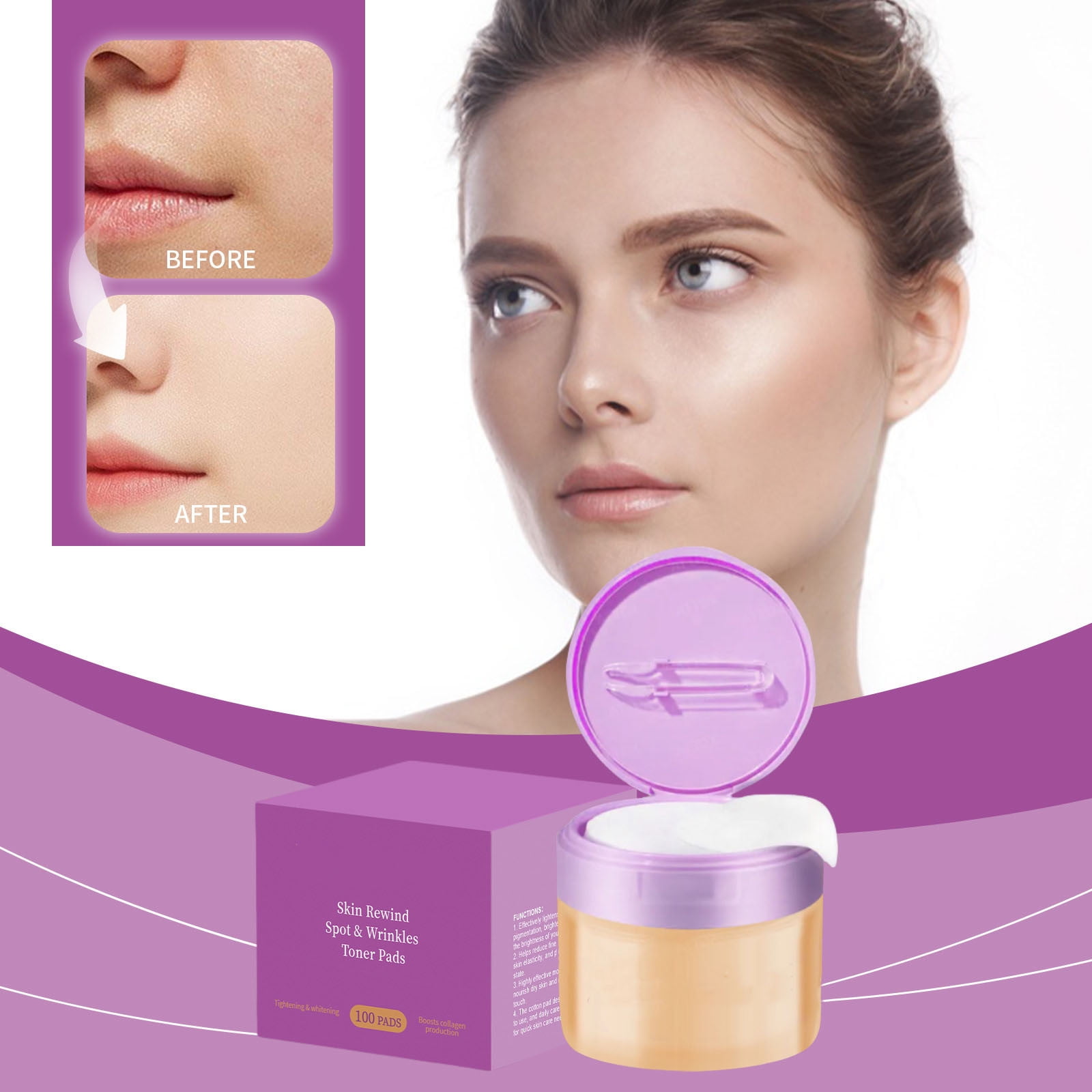 Nrmrqz Brightening & Moisturizing Facial Pads | Exfoliating Wet ...