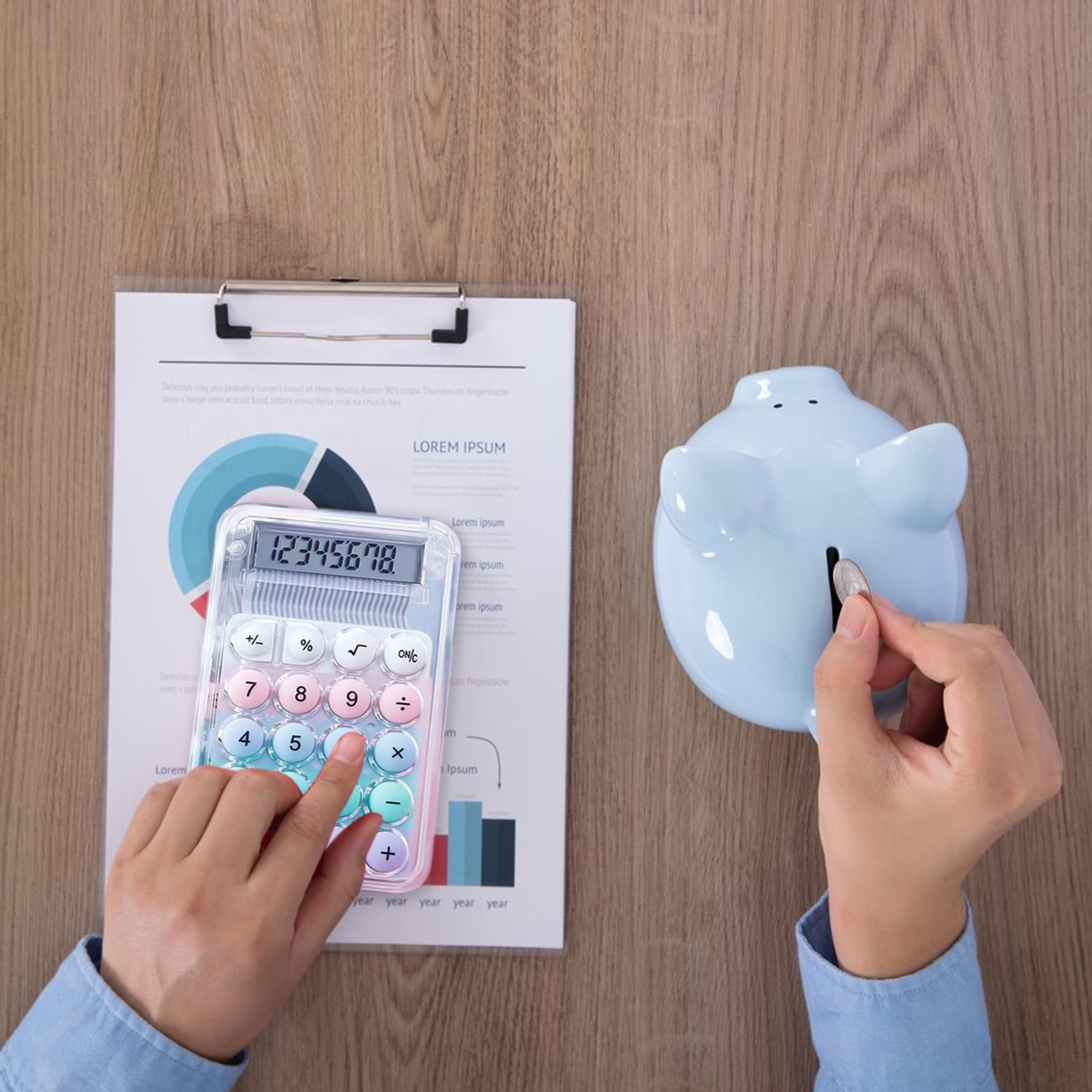 Nrmrqz Calculators, Cute Transparent Calculator with Display and Round ...