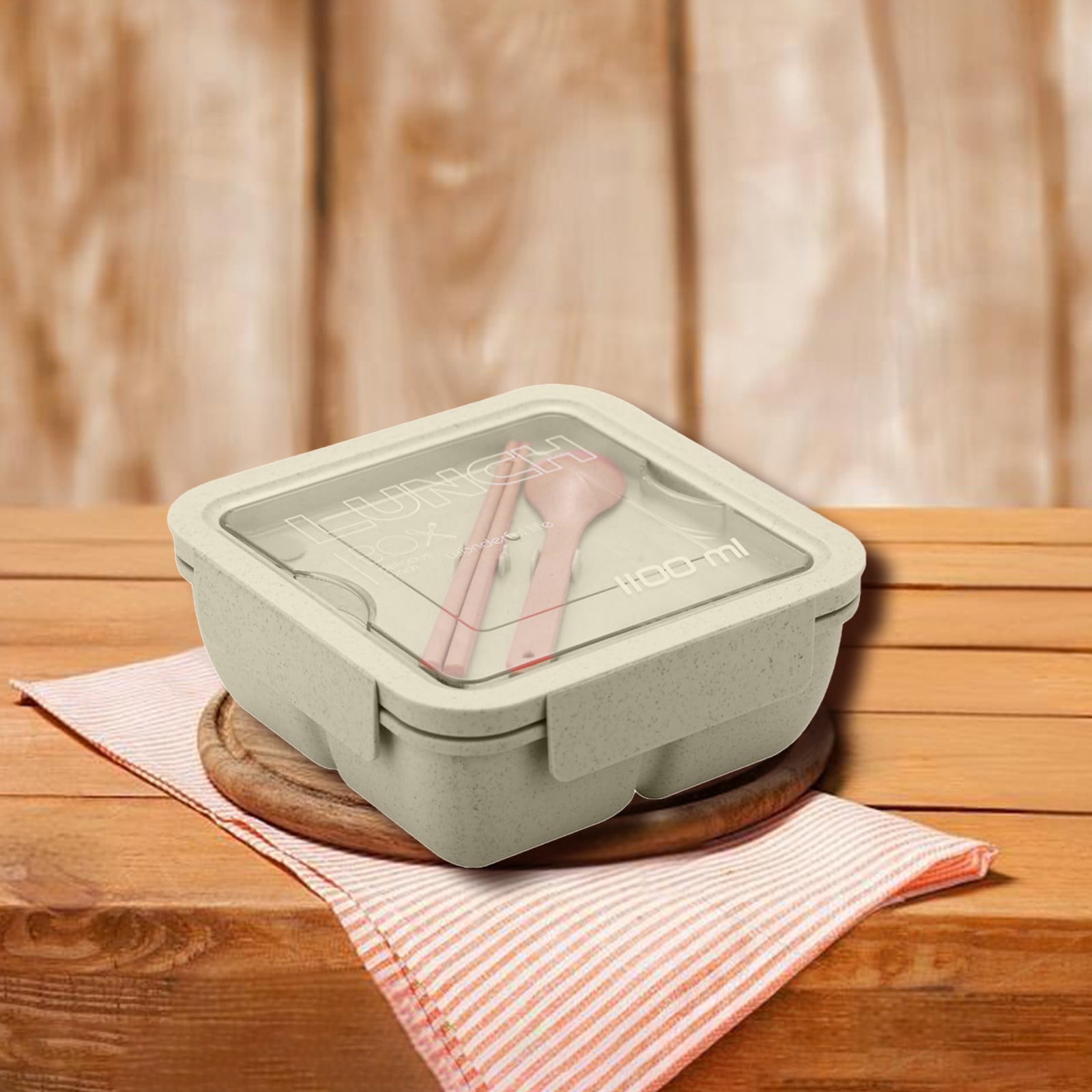 Nrmrqz Compact 2-Compartment Bento Lunch Box Set | Microwave-Safe, Leak ...