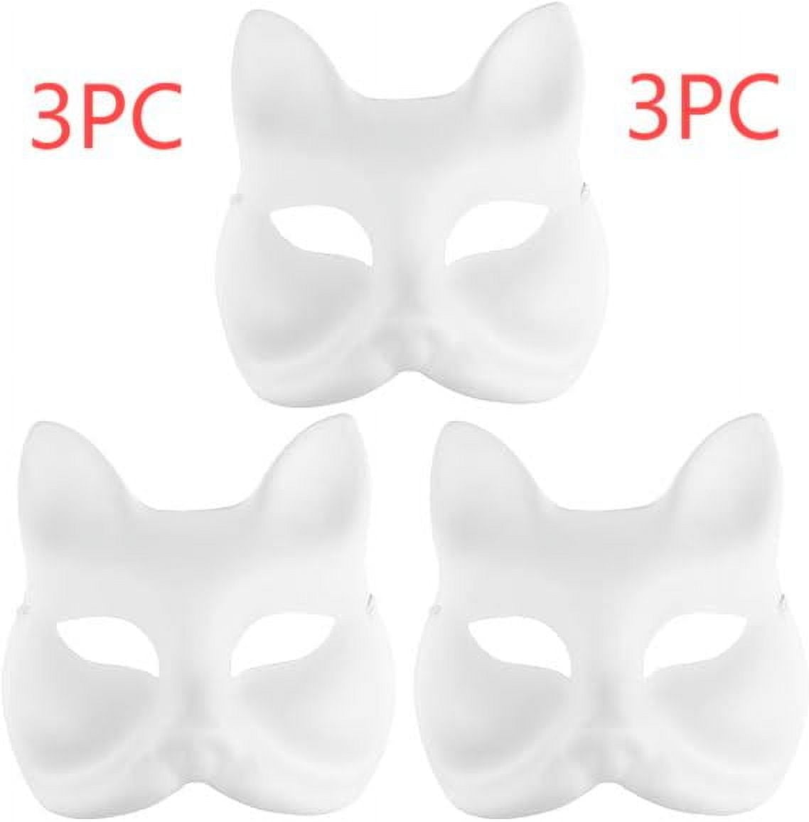 Nrmrqz DIY Cat Mask Kit, Blank White Masks for Painting and Crafting ...