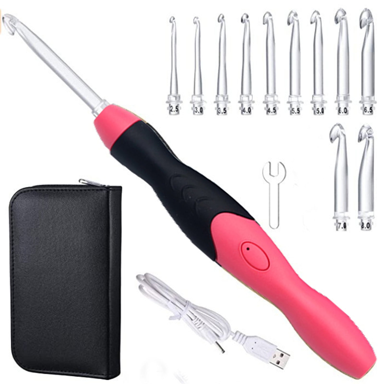 Nrmrqz Deals of the Day Crochet Tool Kit LED Illuminated 9-in-1 Crochet ...