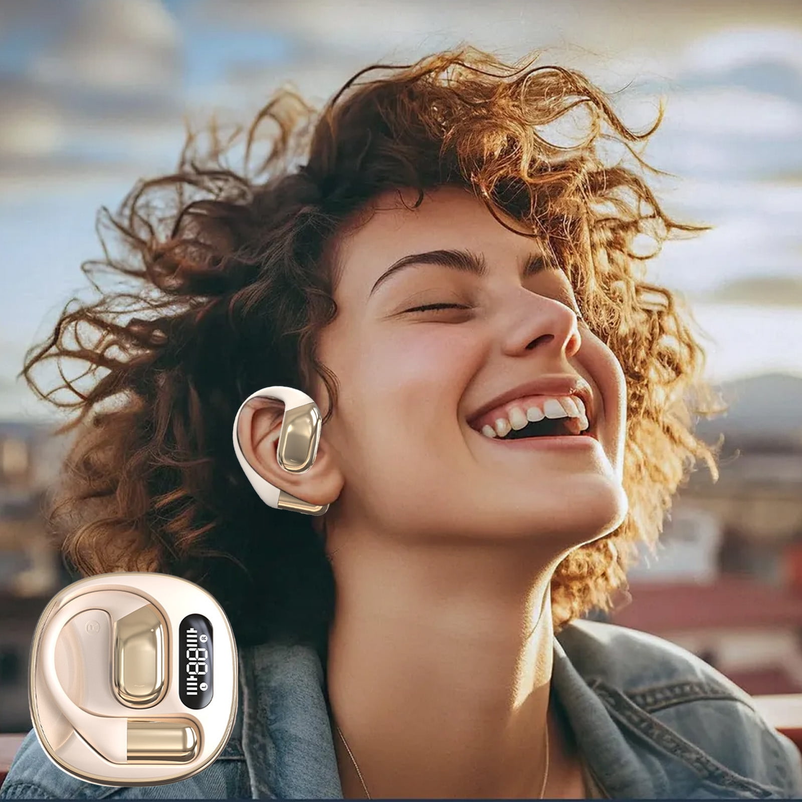 Nrmrqz Ear Hanging Bluetooth Earbuds High Battery Life Low Latency High ...