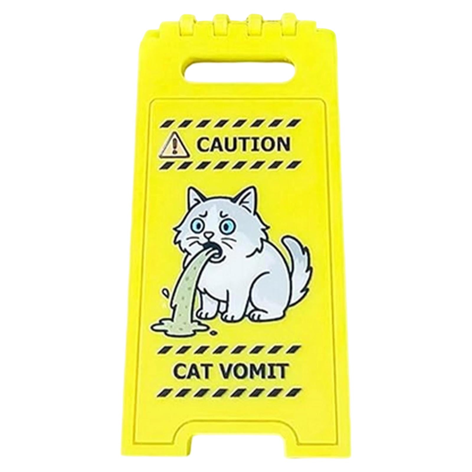 Nrmrqz "Funny Beware of Cats Vomitus Mini Foldable Table Sign | Double ...