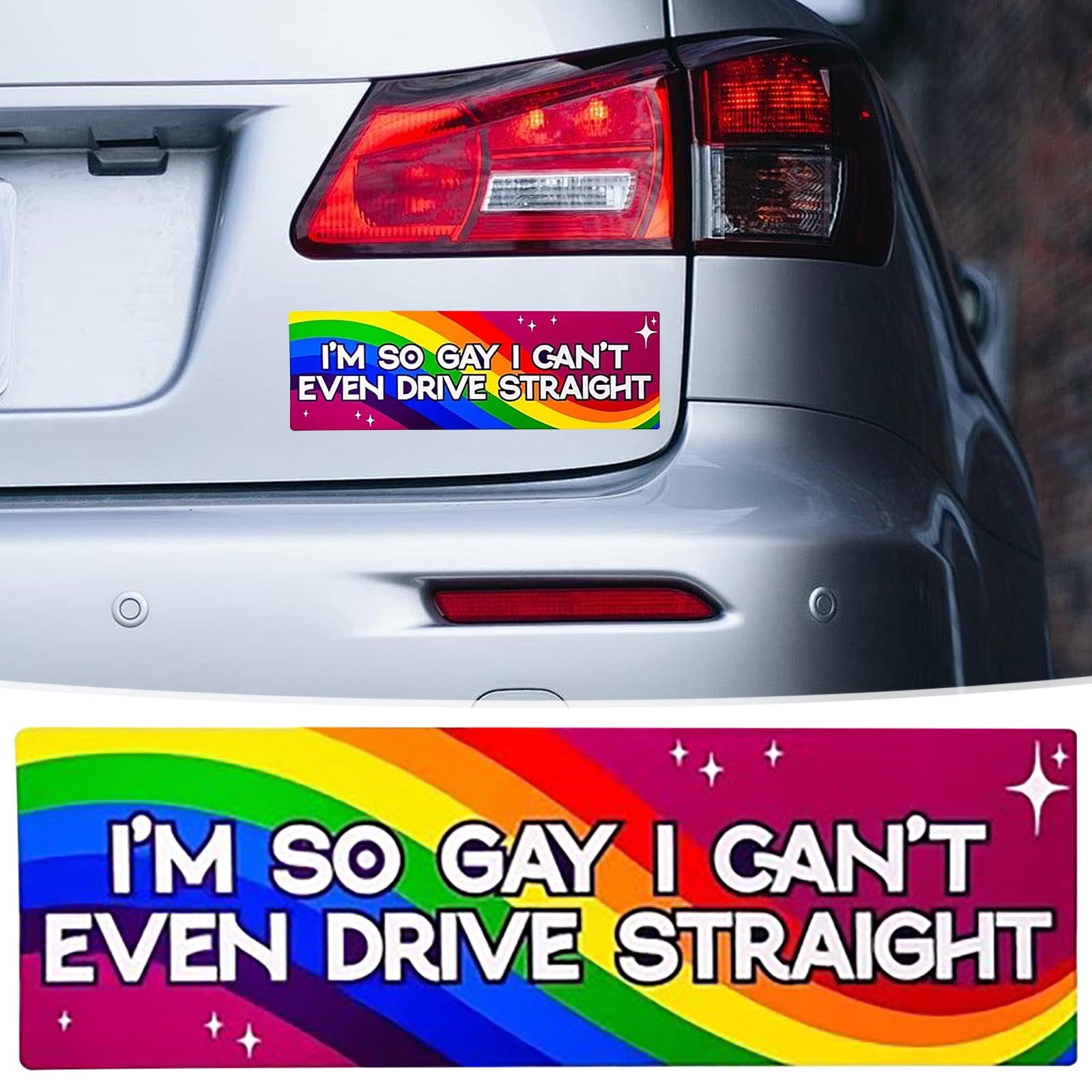 Nrmrqz Funny Sticker "No Straight Driving" Car Decals Reflective Vinyl ...