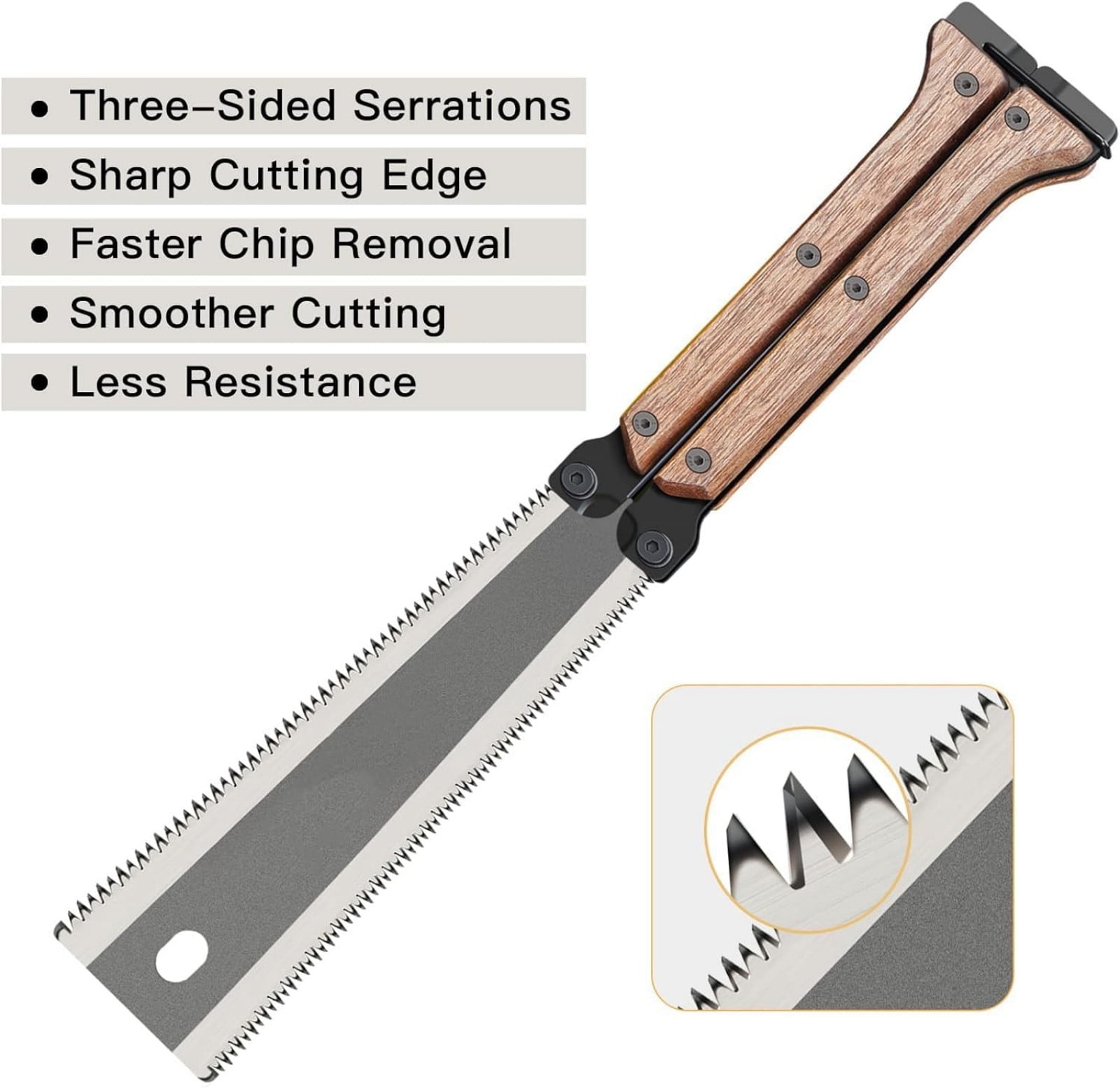 Nrmrqz Hand Saw Double-Sided Butterflies Wood Folding Saw - 10TPI Blade ...