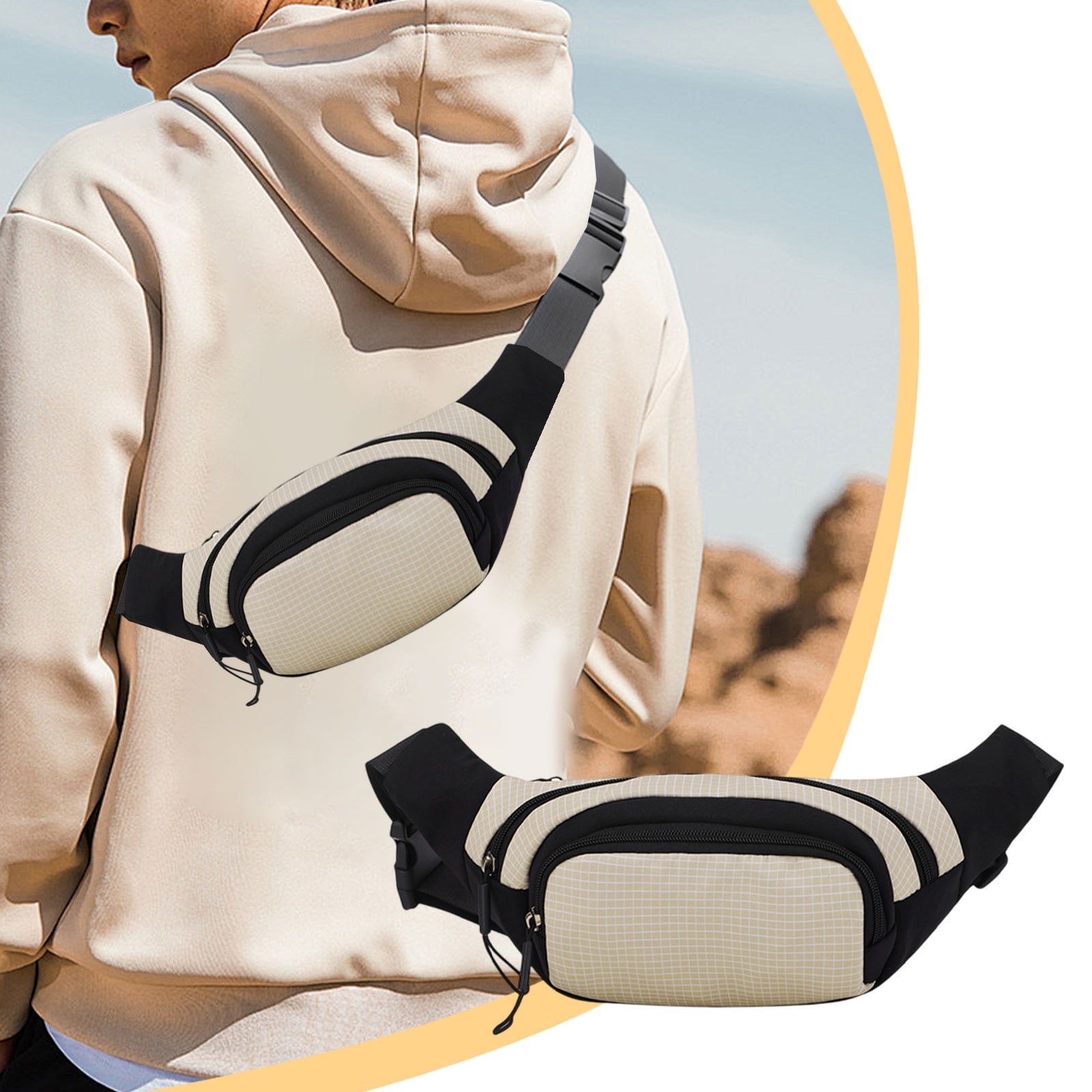 Nrmrqz Large Capacity Crossbody Waist Pack - Multi-Functional Phone Bag ...