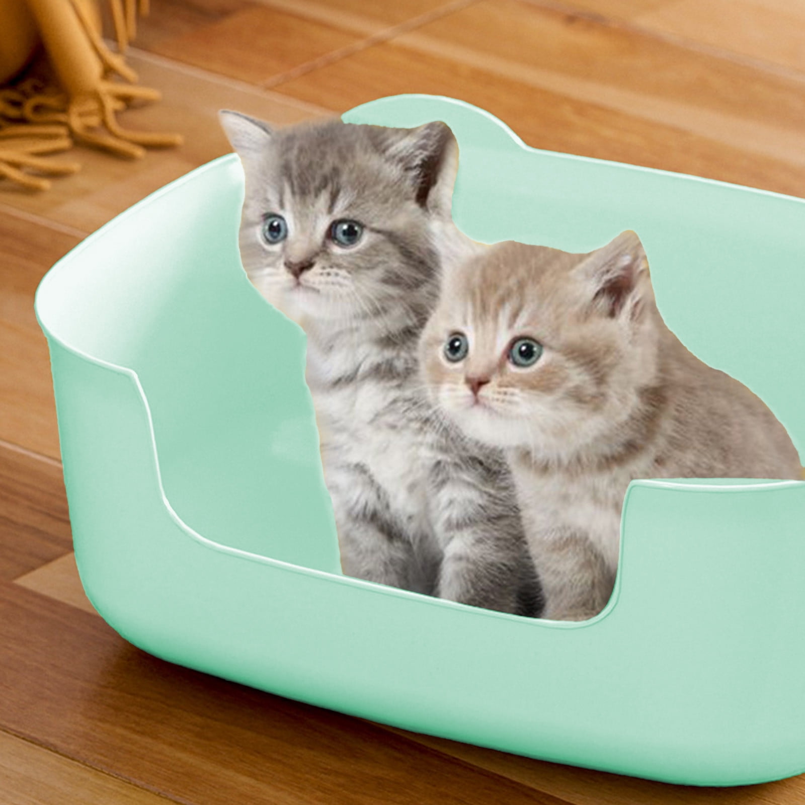 Nrmrqz Large Cats Litter Box, 40x29x14.5cm Plastic Spillage Proof Tray ...