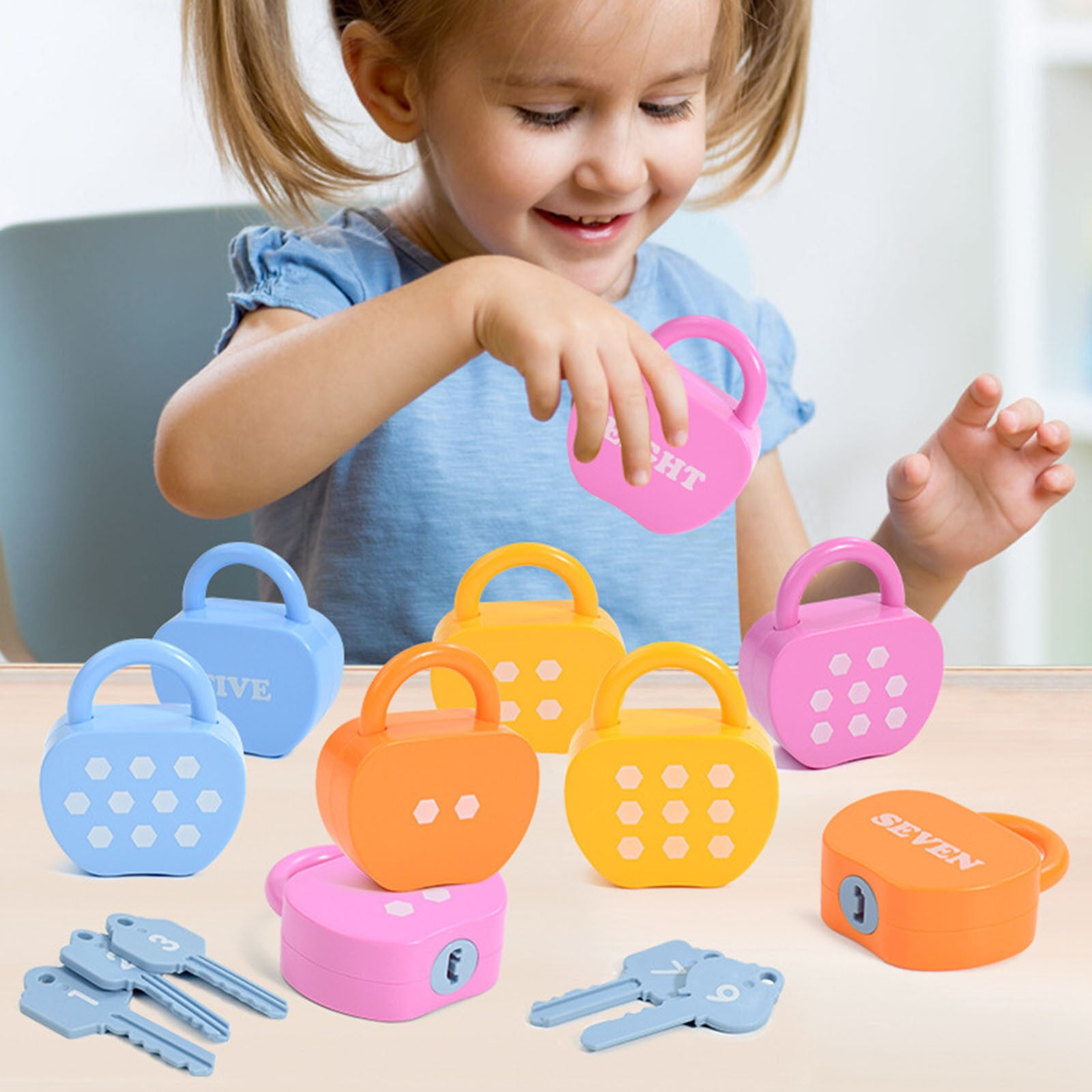 Nrmrqz Locks and Keys Counting Toy Set: Educational Preschool Learning ...