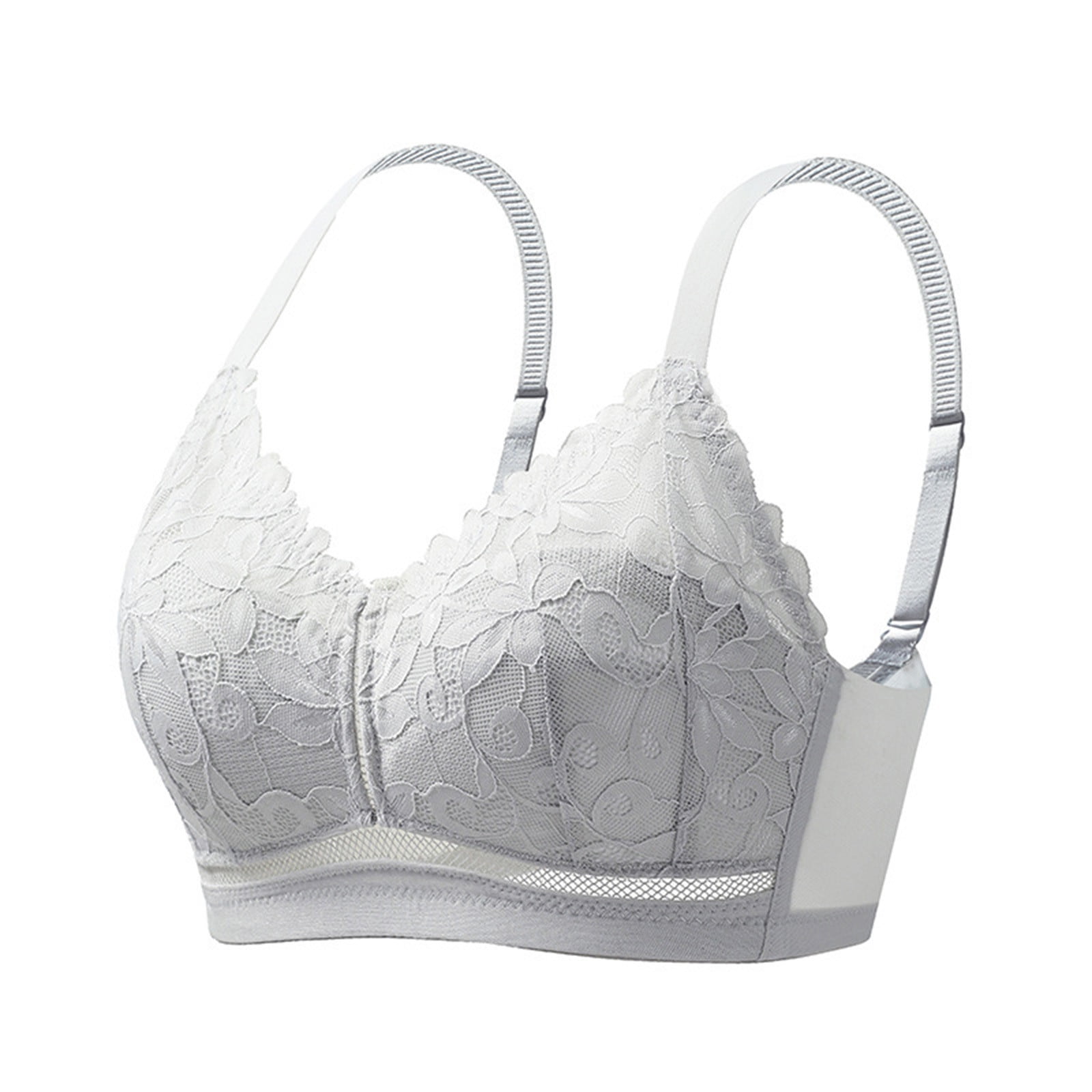 Lisbinx Plus Size Support Bras for Women Thin Lace Without Steel RimBra ...