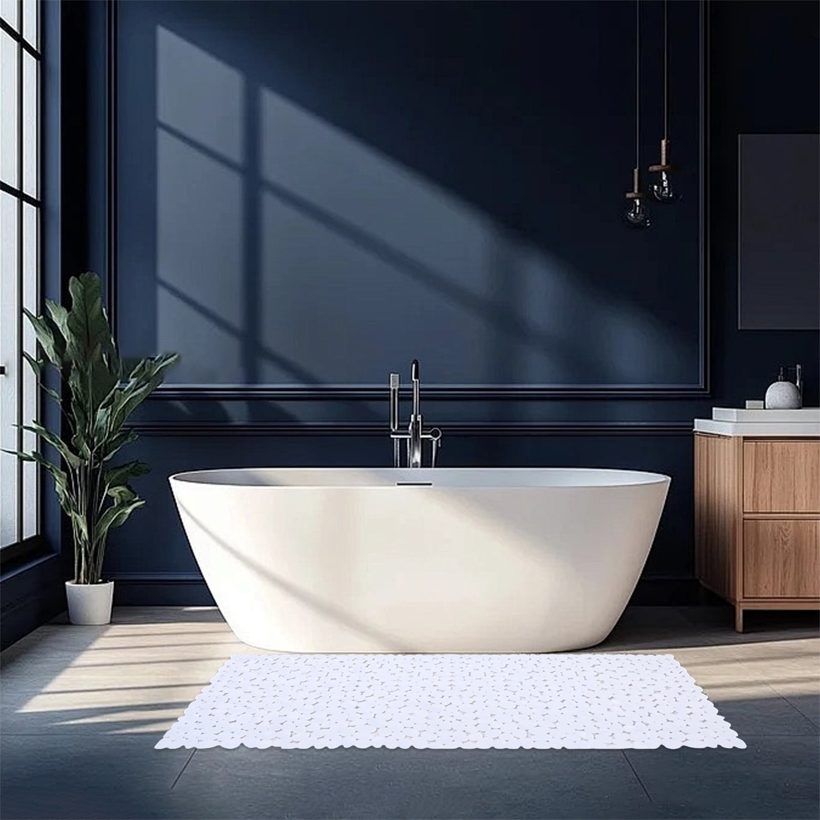 Nrmrqz Non-Slip PVC Pool & Bathroom Floor Mat - 40x100cm Pebbles ...