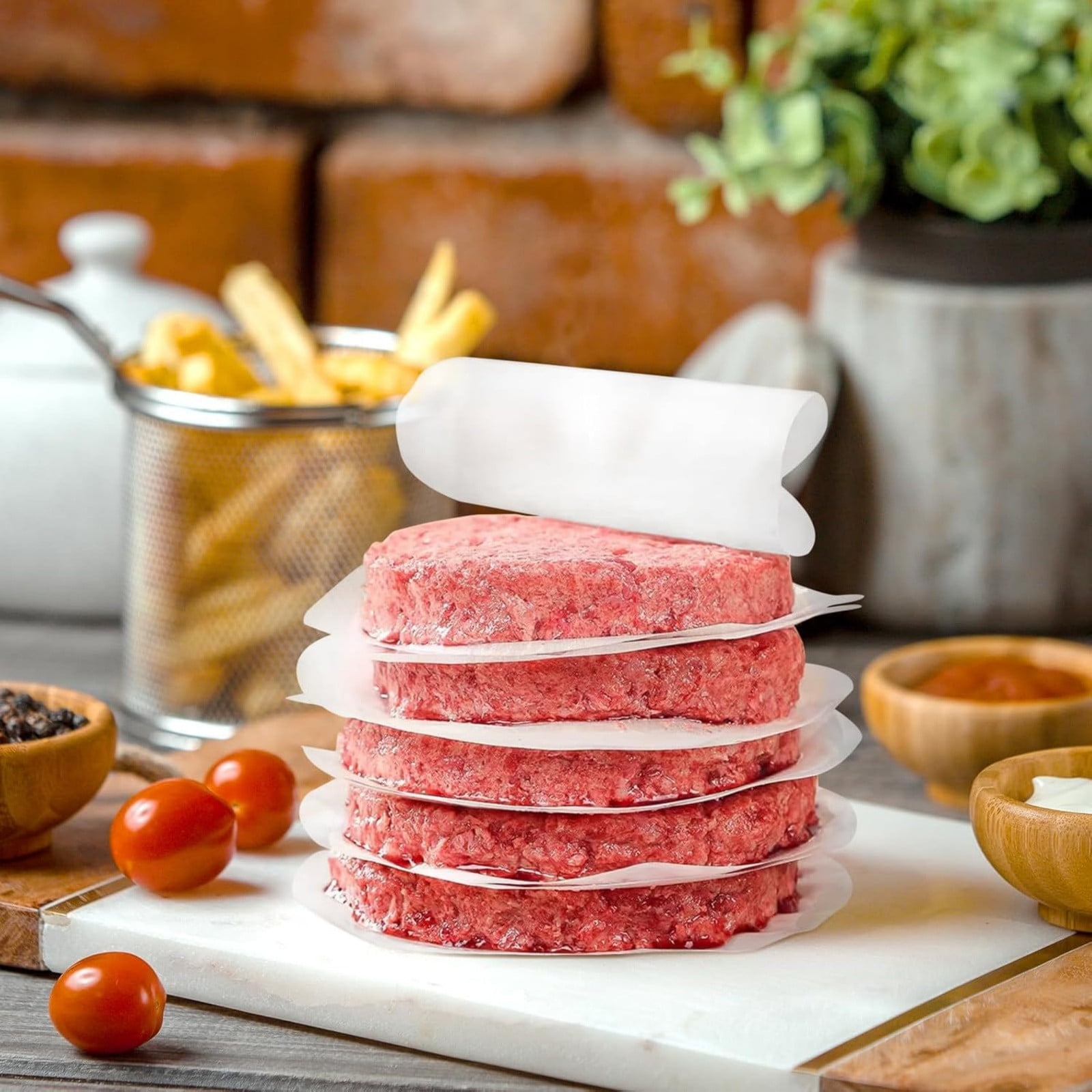 Nrmrqz Non-Stick Hamburger Patty Separation Paper | 200 Sheets ...
