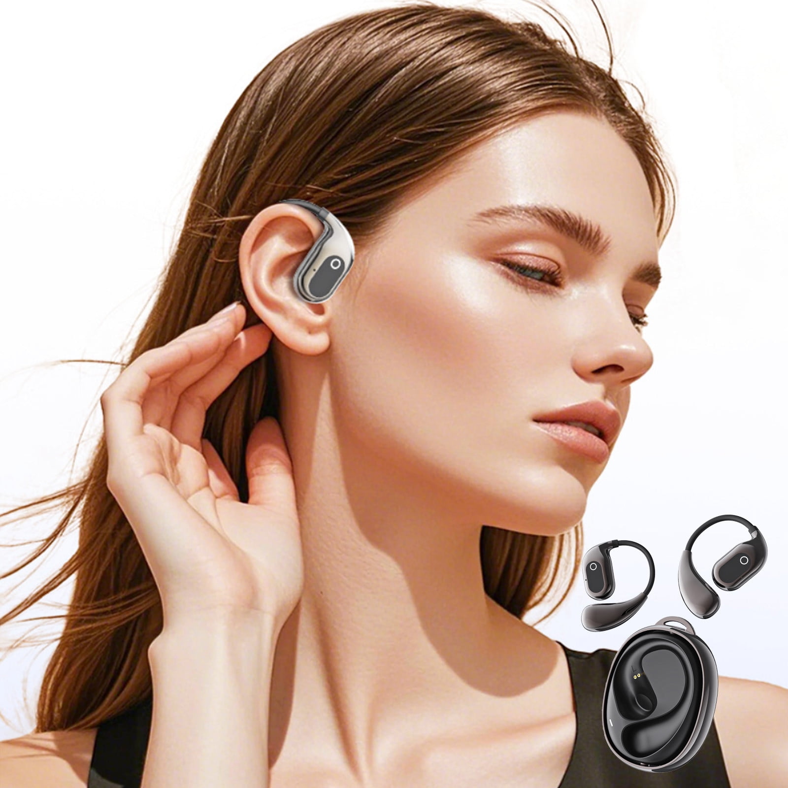 Nrmrqz Open-Ear Bluetooth 5.4 Wireless Earbuds - Hanging Ear True ...