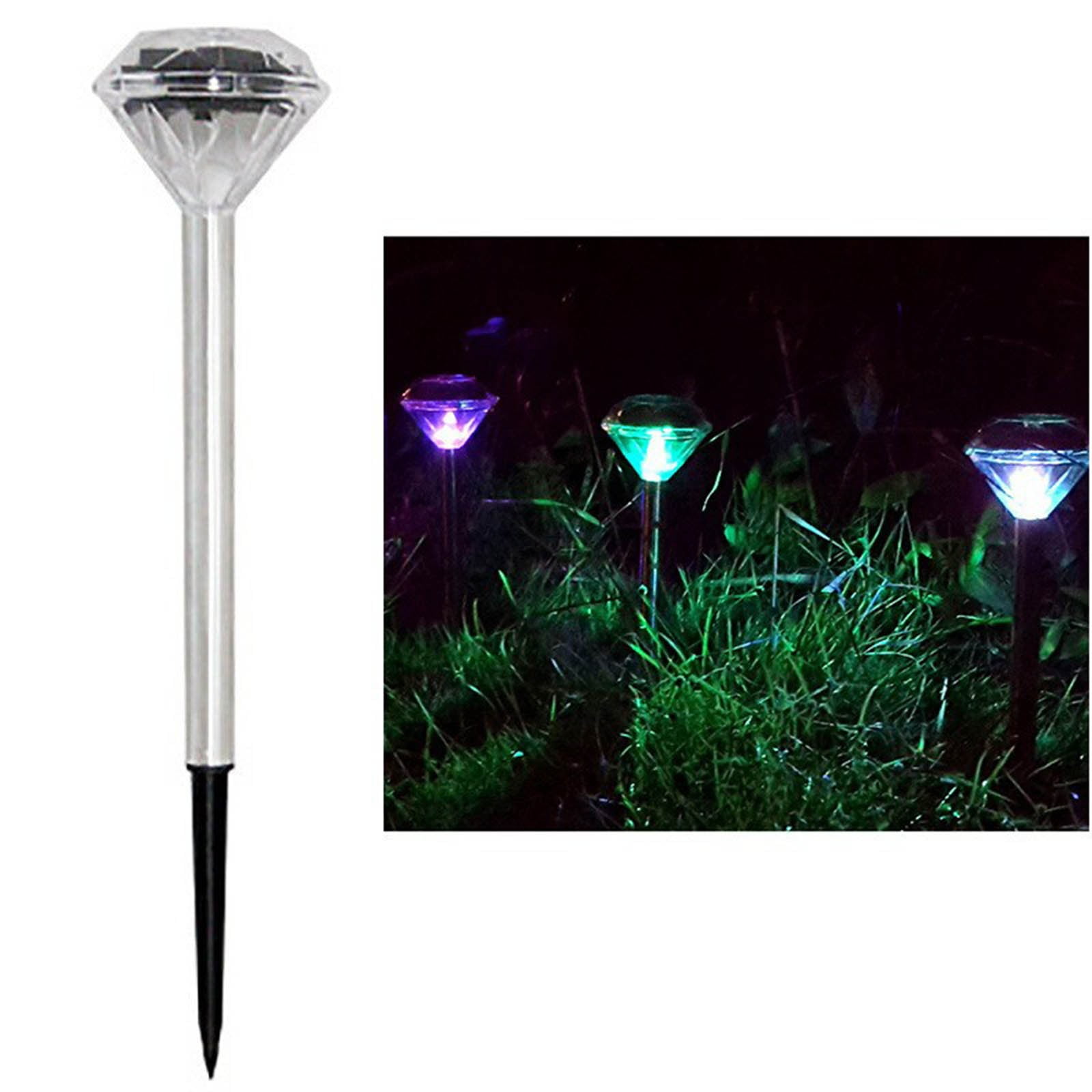 Nrmrqz Outside Lights for Backyard Diamond Solar Spike Light ...