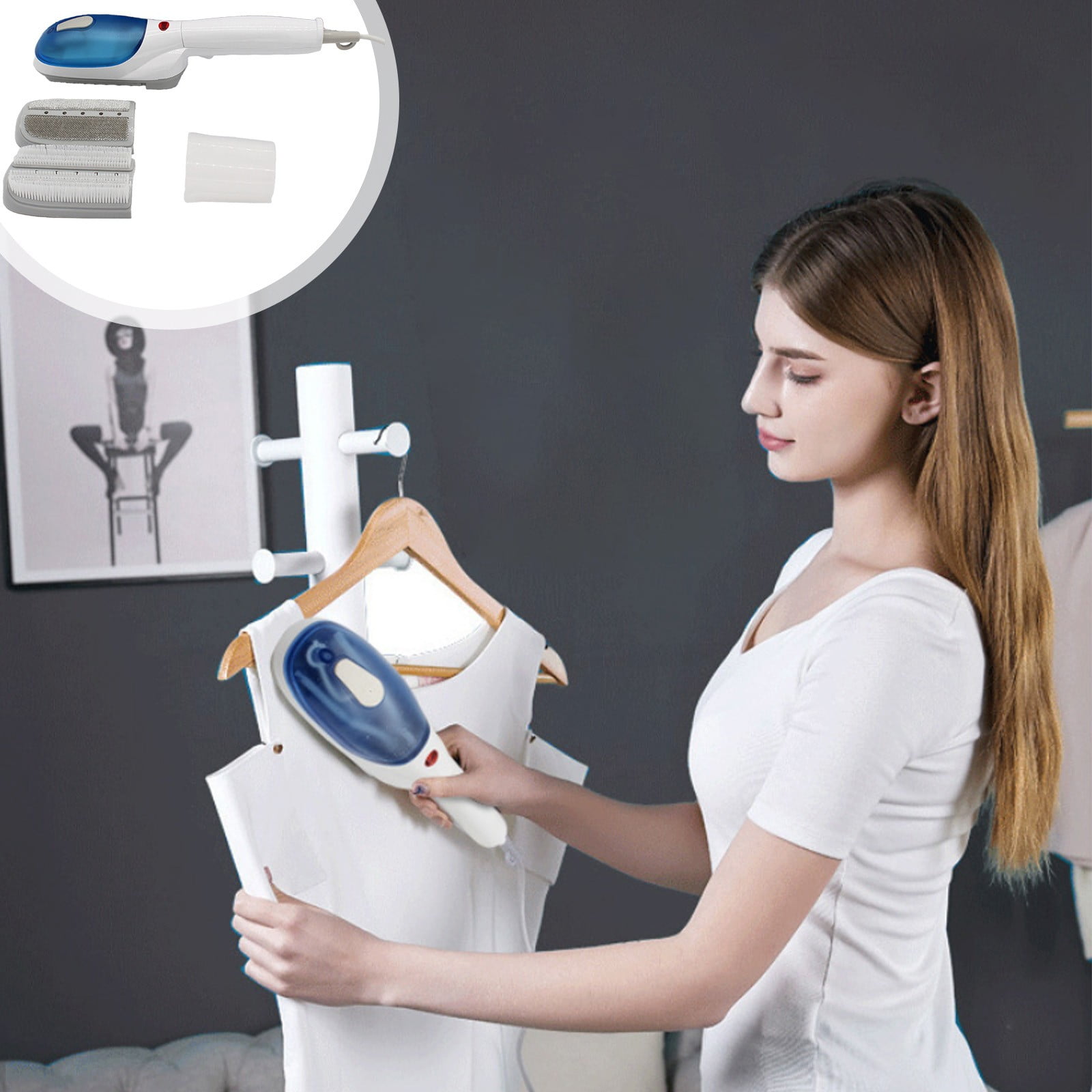 Nrmrqz Plastics Mini Hanging Ironing Machine Handheld Garment STeamser ...