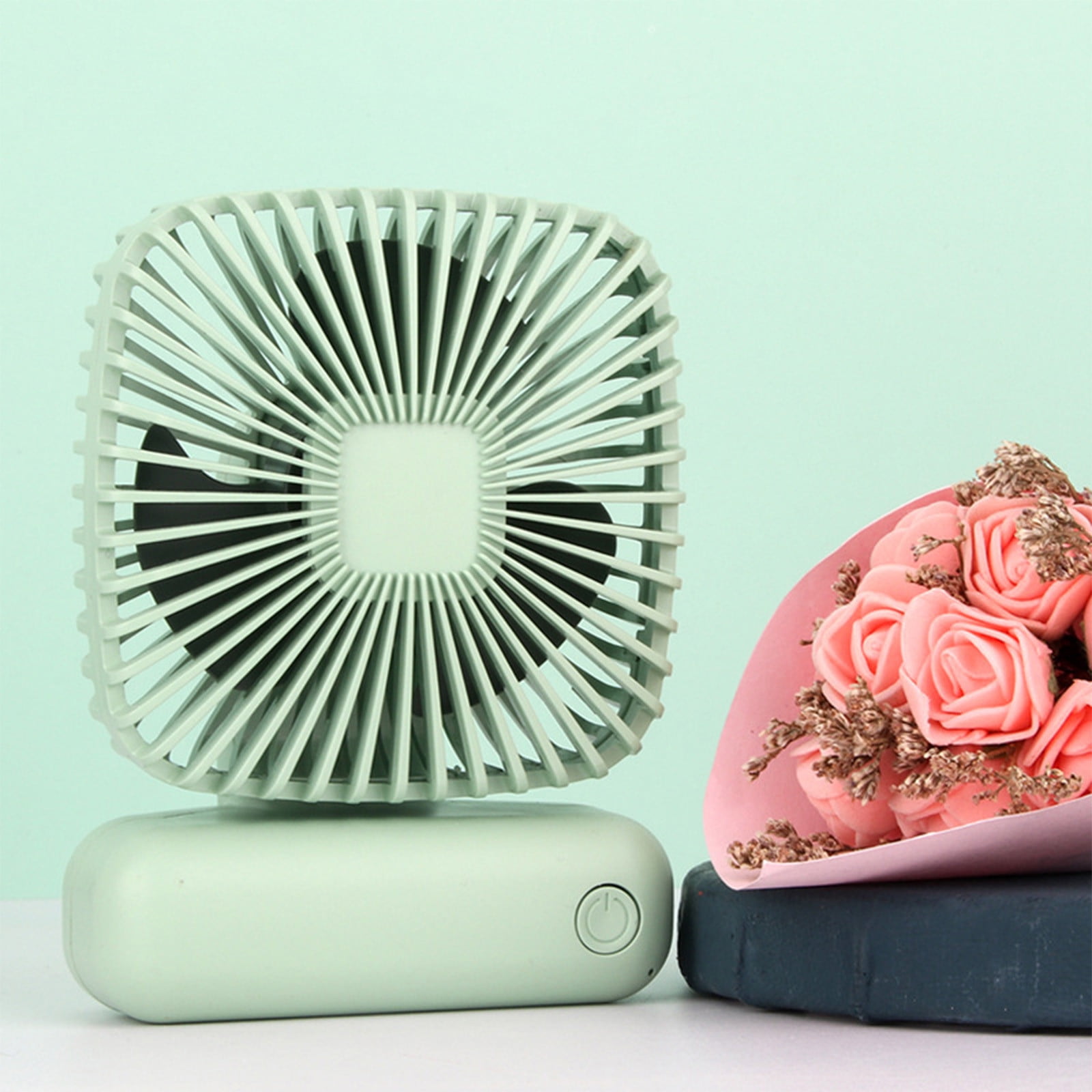 Nrmrqz Portable Fan USB Desk Fan with 3 Speeds & 130° Tilt - Portable ...