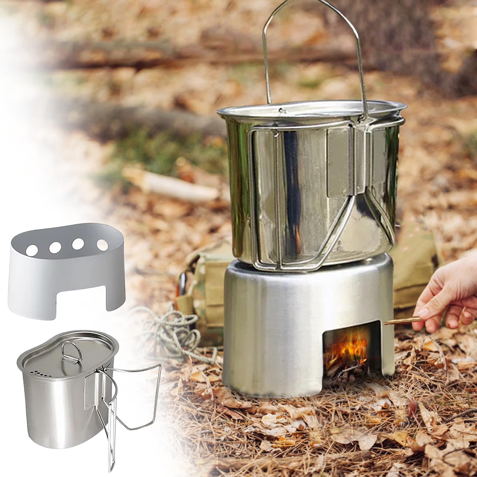 Nrmrqz Portable Foldable Camping Lunch Box | Flame-Proof Outdoor ...