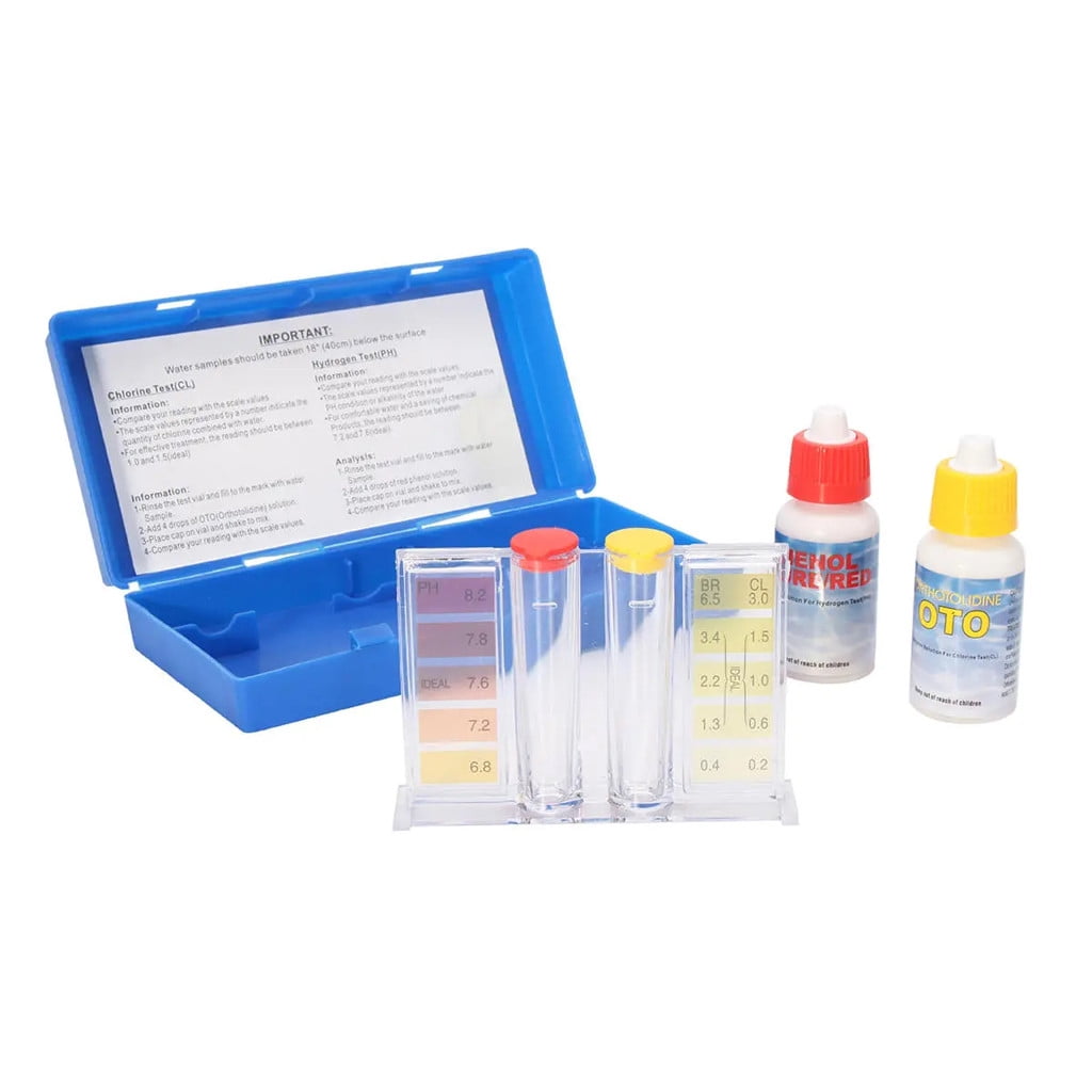 Nrmrqz Portable Pool & Spa Water Test Kit | pH & Tester with Color ...