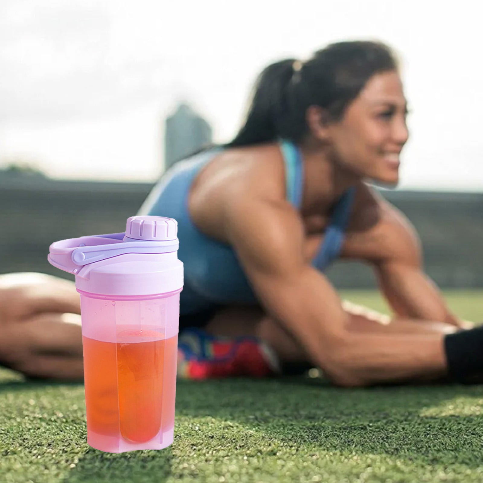 Nrmrqz Protein Shake Cup 500ml Protein Shaker Bottle with Steel Whisk Ball & Measurement ...