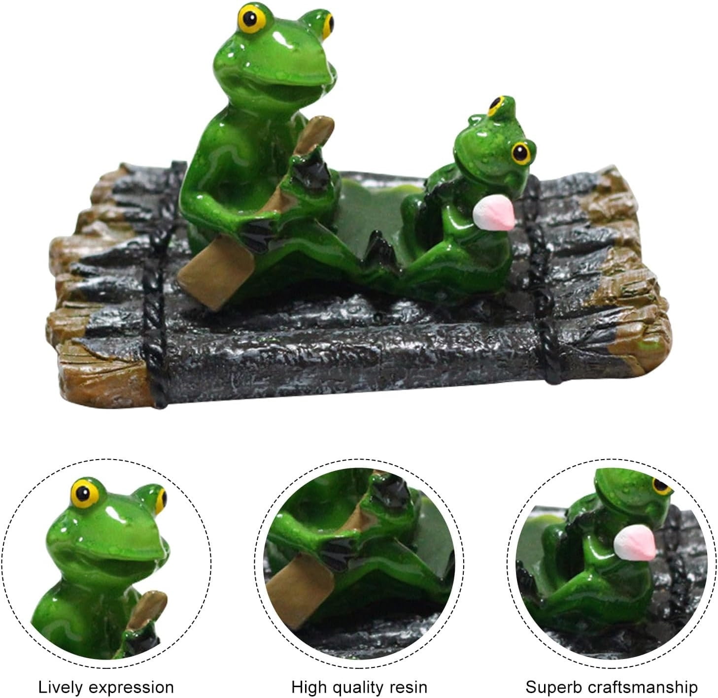 Nrmrqz Resin Floating Frogs Sculpture, 4.7" x 3.5", Durable Weather ...