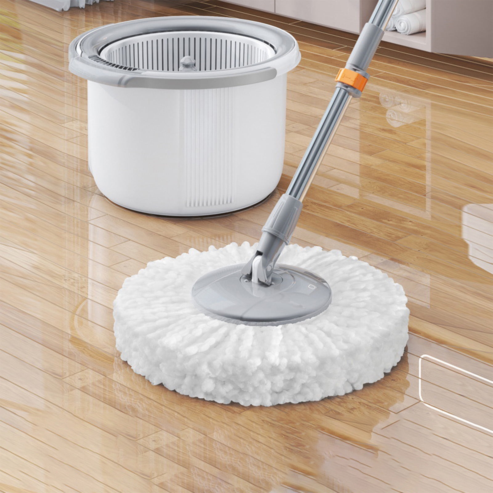 Nrmrqz Self-Wringing Rotating Mop Set, Hands-Free Cleaning System ...
