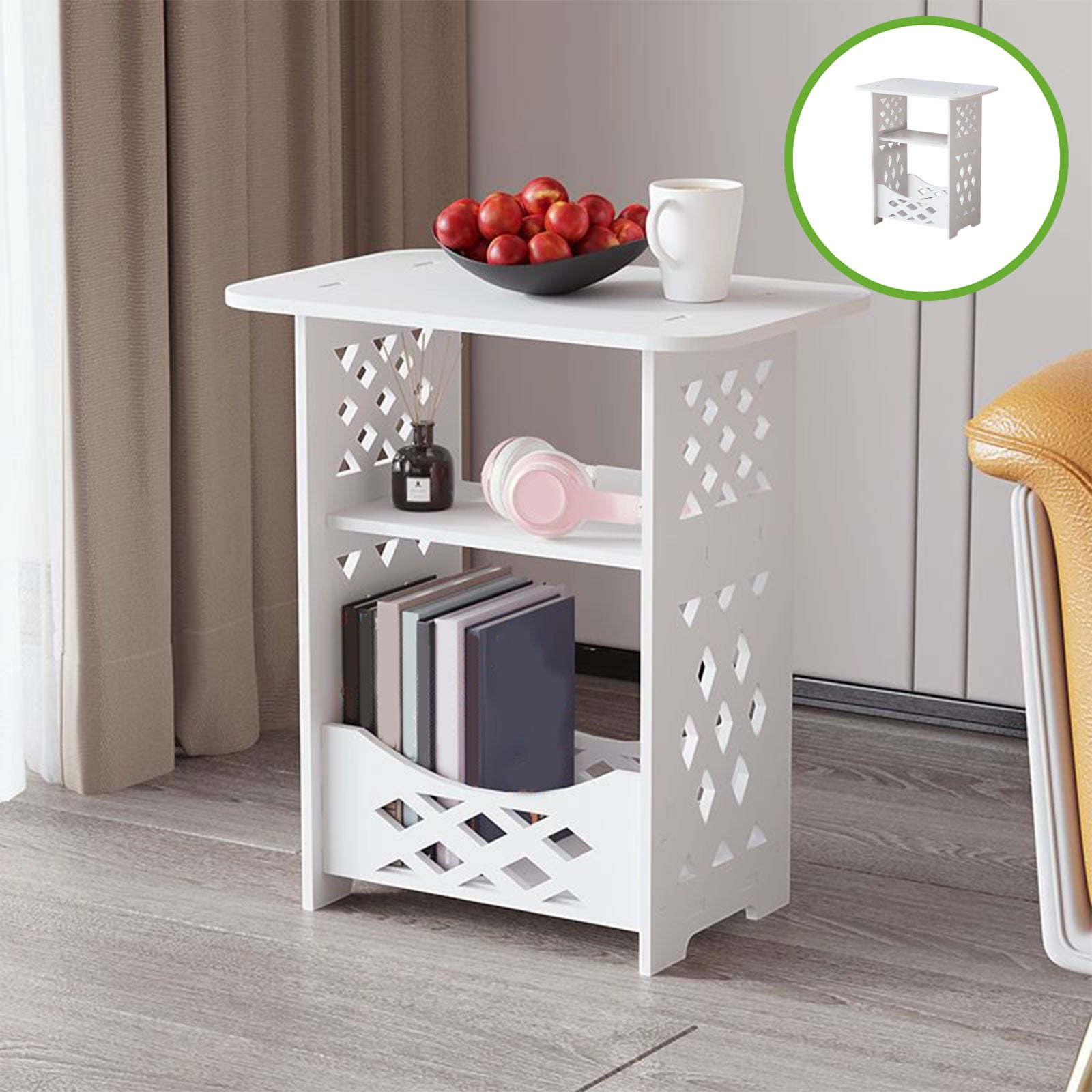 Nrmrqz Side Table Mini Bedside Table, Compact Nightstand with Drawer ...